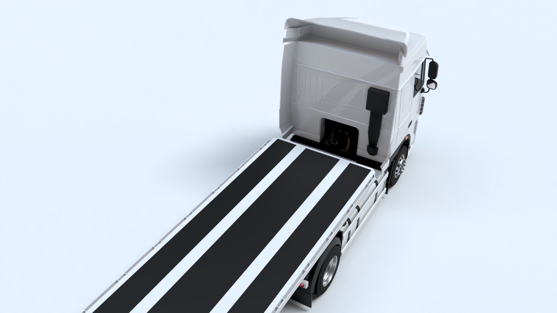 3D model Articulated DAF XF Truck Cab with Flatbed Trailer VR / AR ...