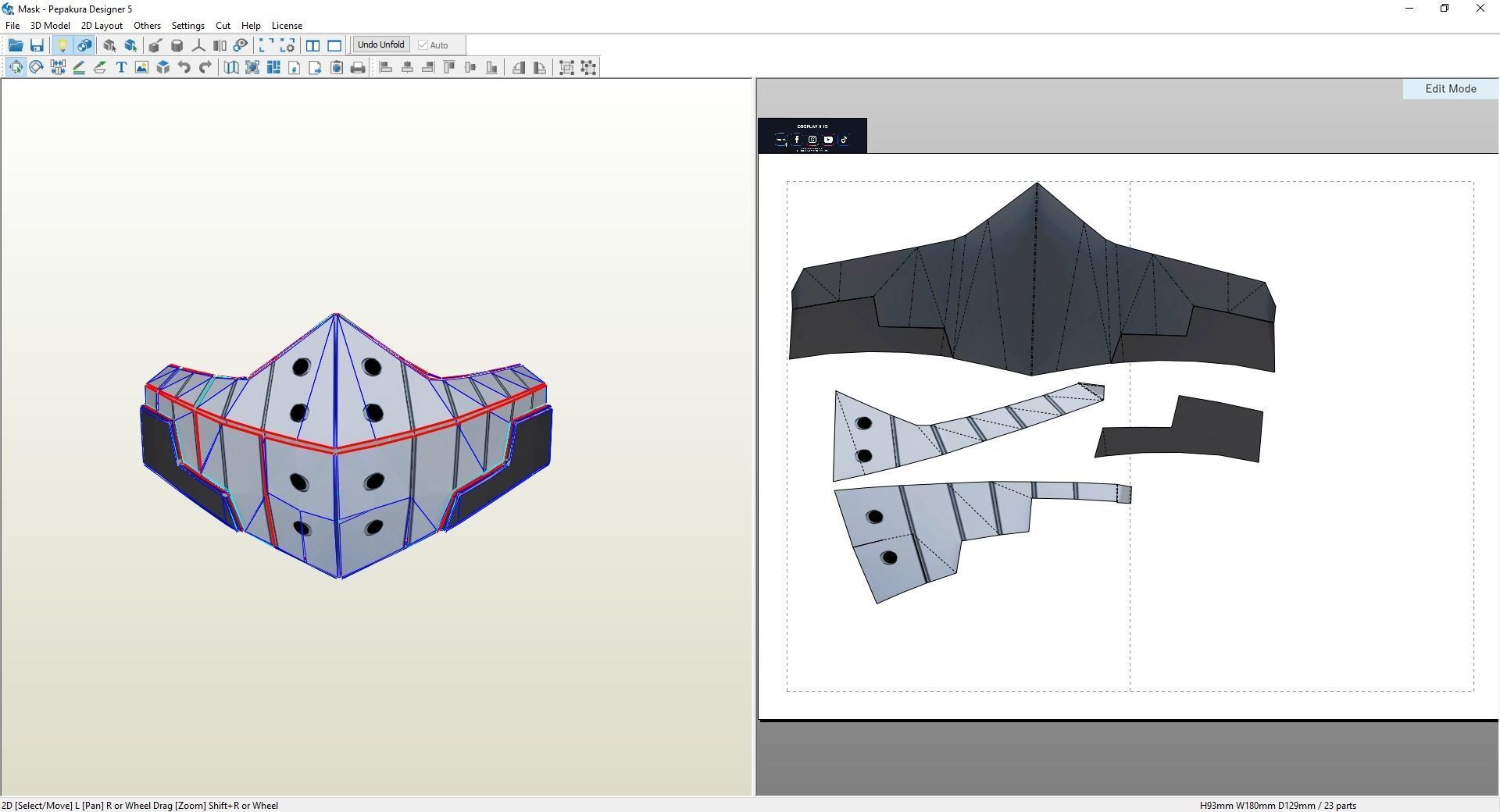 Izuku Midoriya My Hero Academia Pepakura Template Unfold 3D model 3D ...