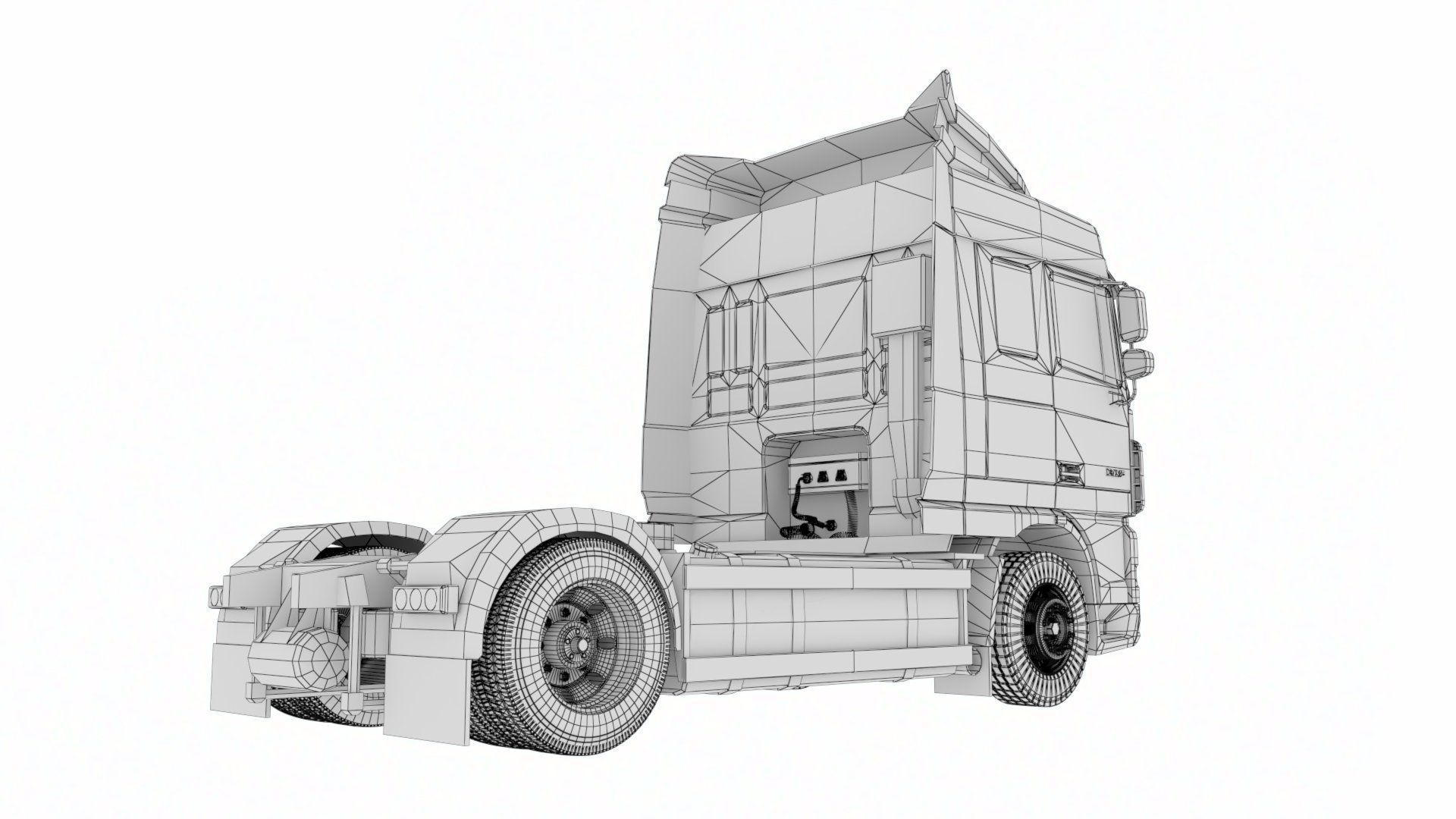 3D model Articulated DAF XF Truck Sleeper Cab VR / AR / low-poly | CGTrader