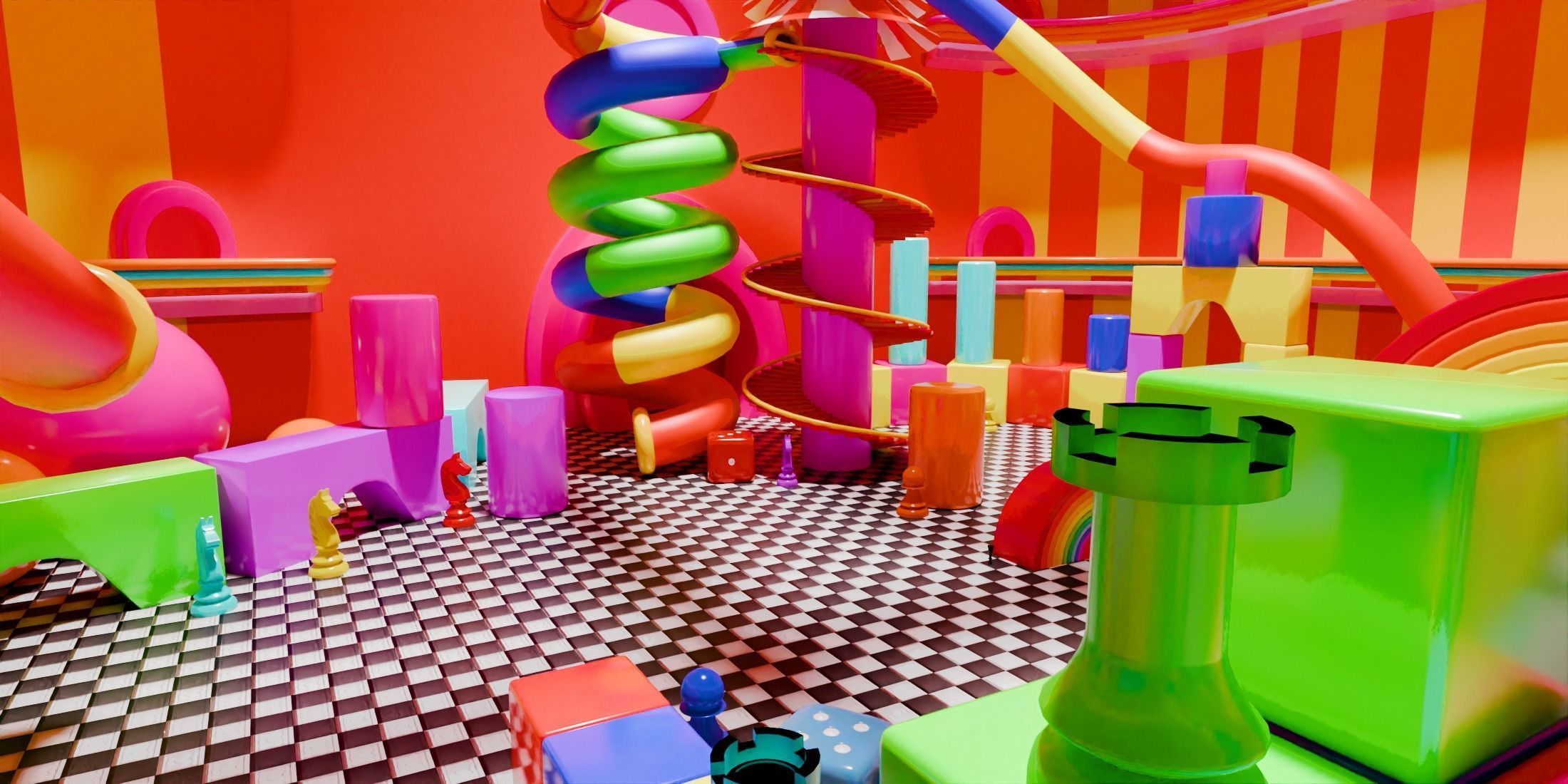 Digital Circus inspired location 3D model | CGTrader