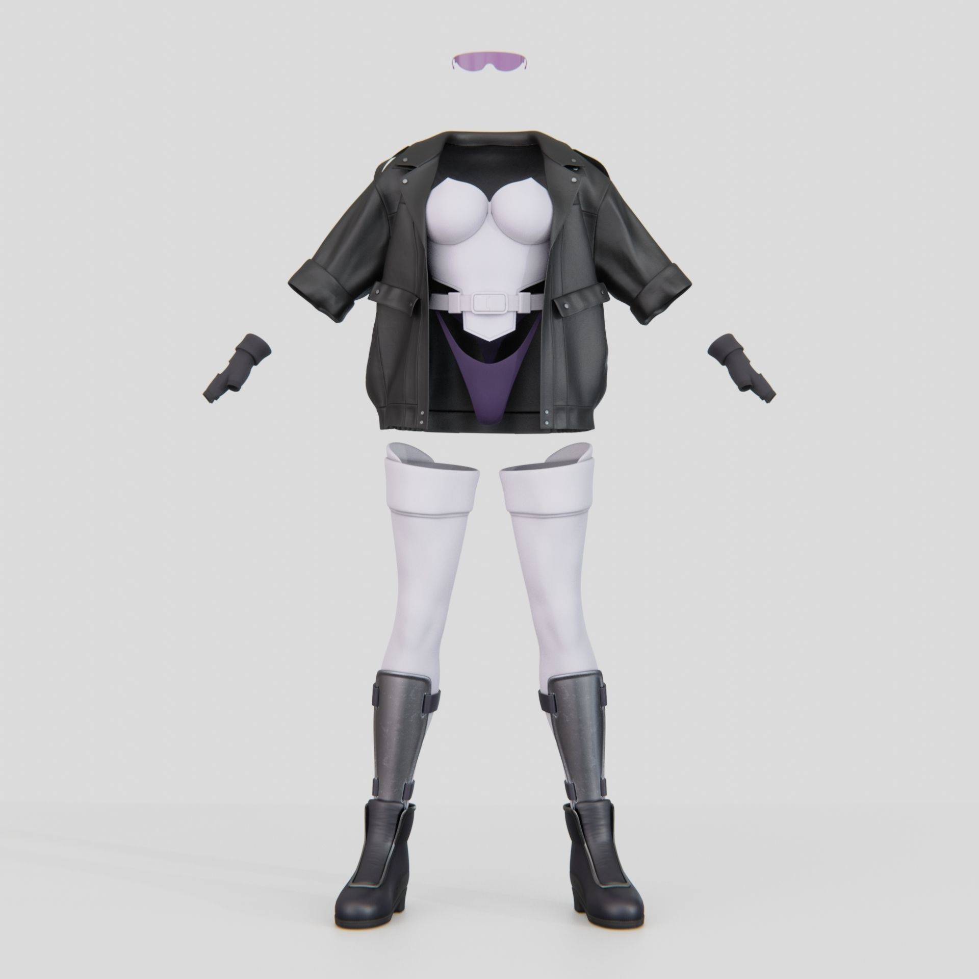 3D model GITS Motoko Kusanagi Outfit costume set VR / AR / low-poly ...