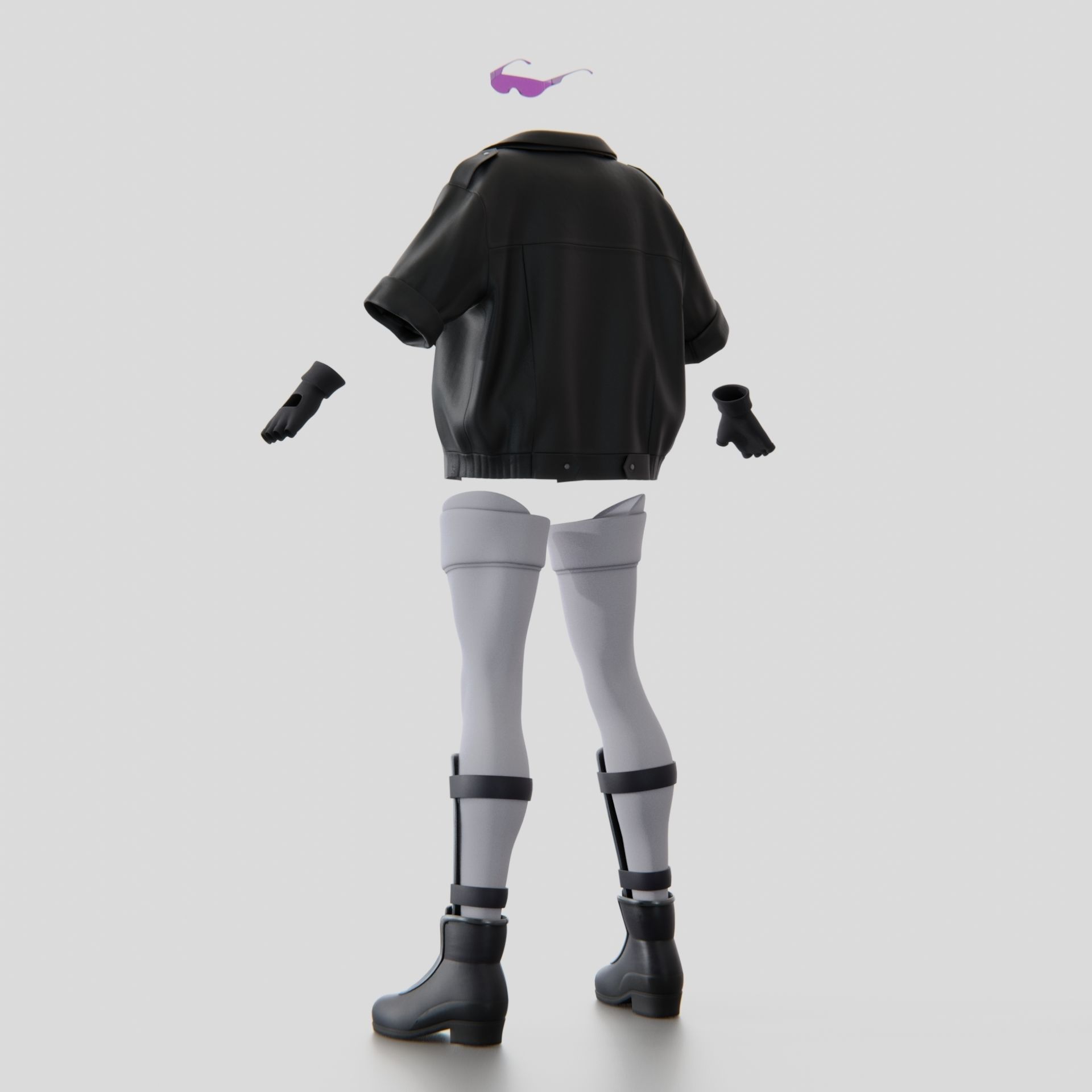 3D model GITS Motoko Kusanagi Outfit costume set VR / AR / low-poly ...