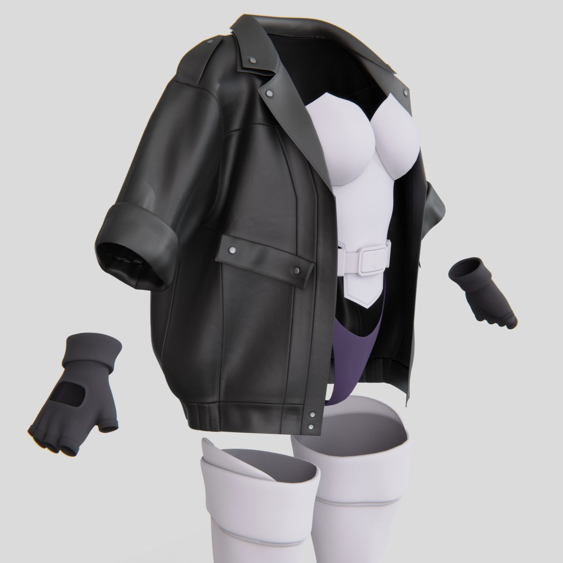 3D model GITS Motoko Kusanagi Outfit costume set VR / AR / low-poly ...