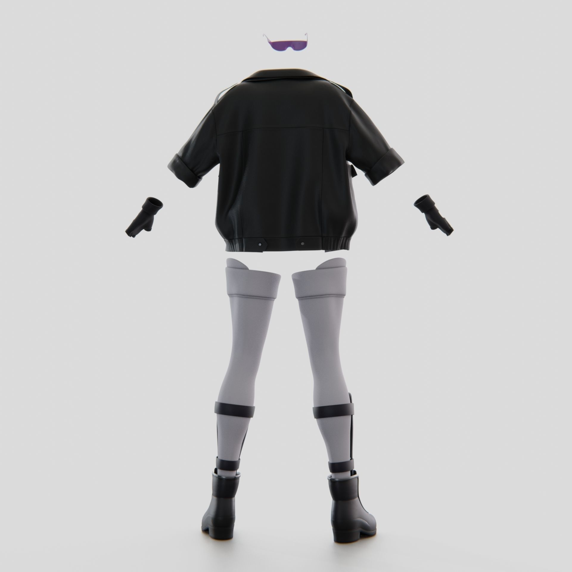 3d Model Gits Motoko Kusanagi Outfit Costume Set Vr Ar Low Poly