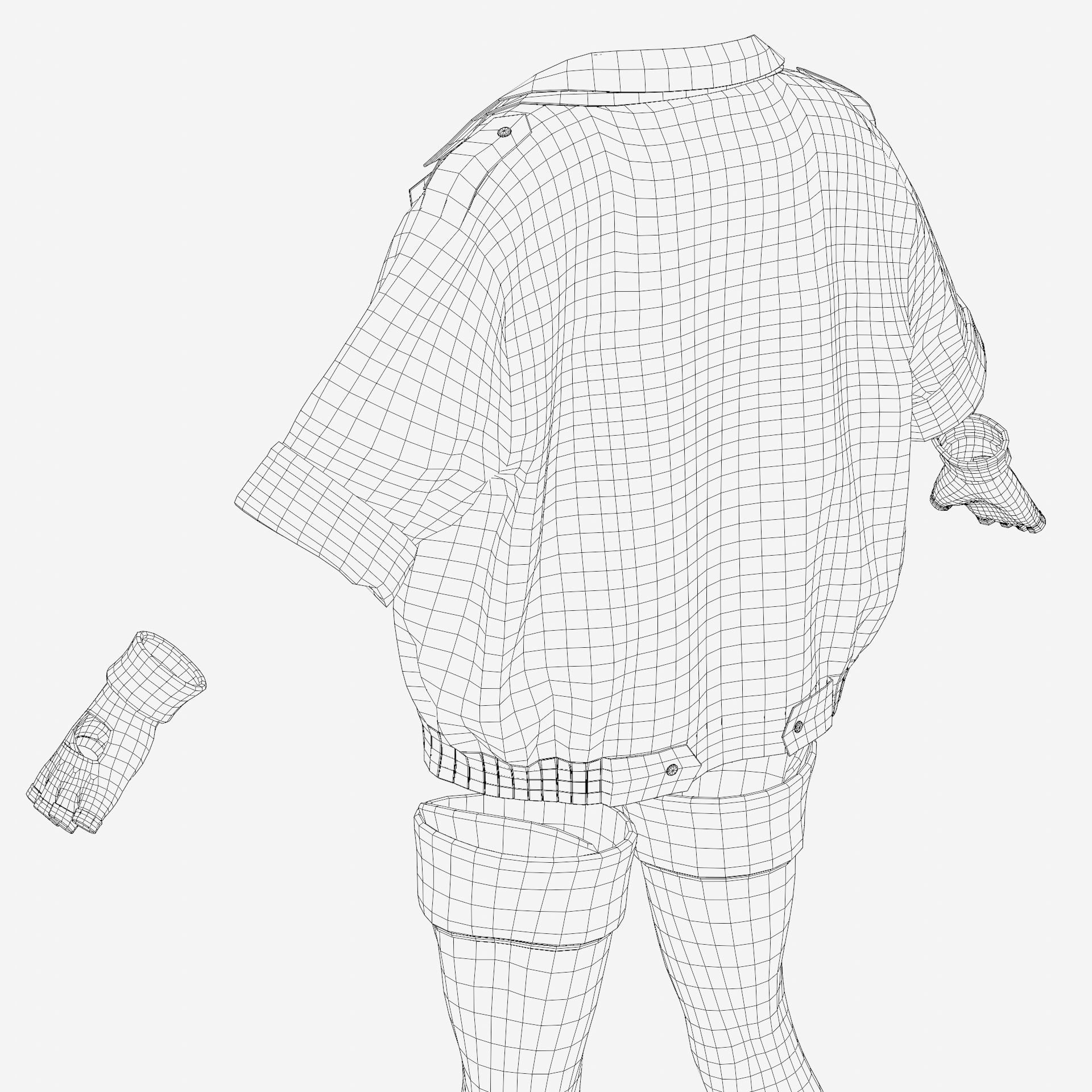 3D model GITS Motoko Kusanagi Outfit costume set VR / AR / low-poly ...