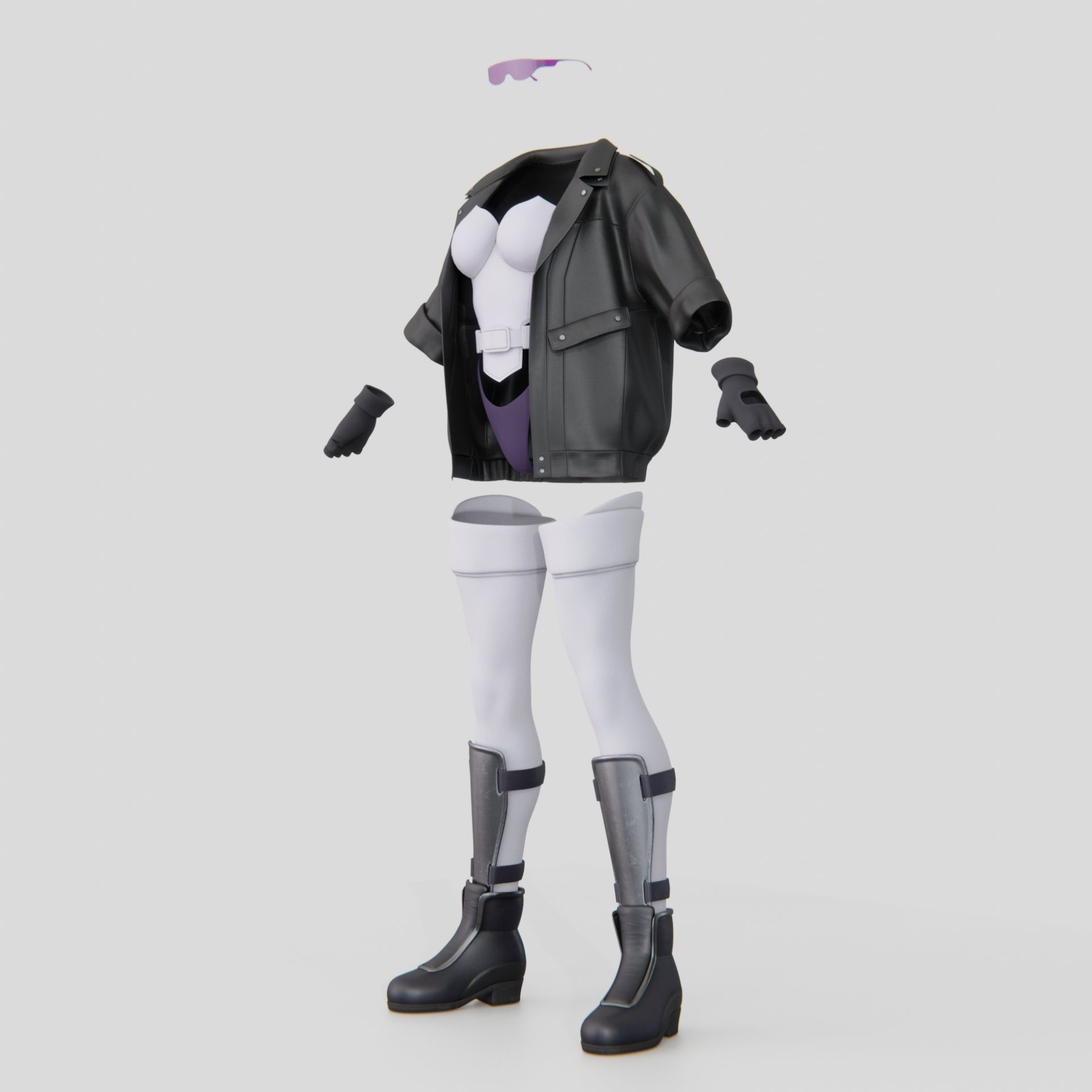 3D model GITS Motoko Kusanagi Outfit costume set VR / AR / low-poly ...