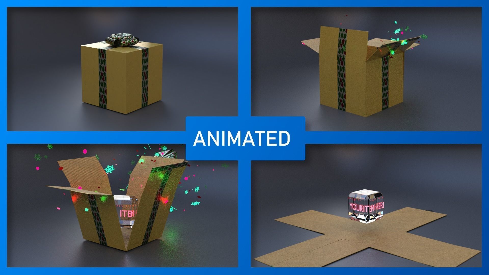 Animated Opening Present 3D model animated rigged | CGTrader