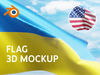 Ukraine Flag animation 3D mockup Blender eevvee plus USA flag 3D model ...