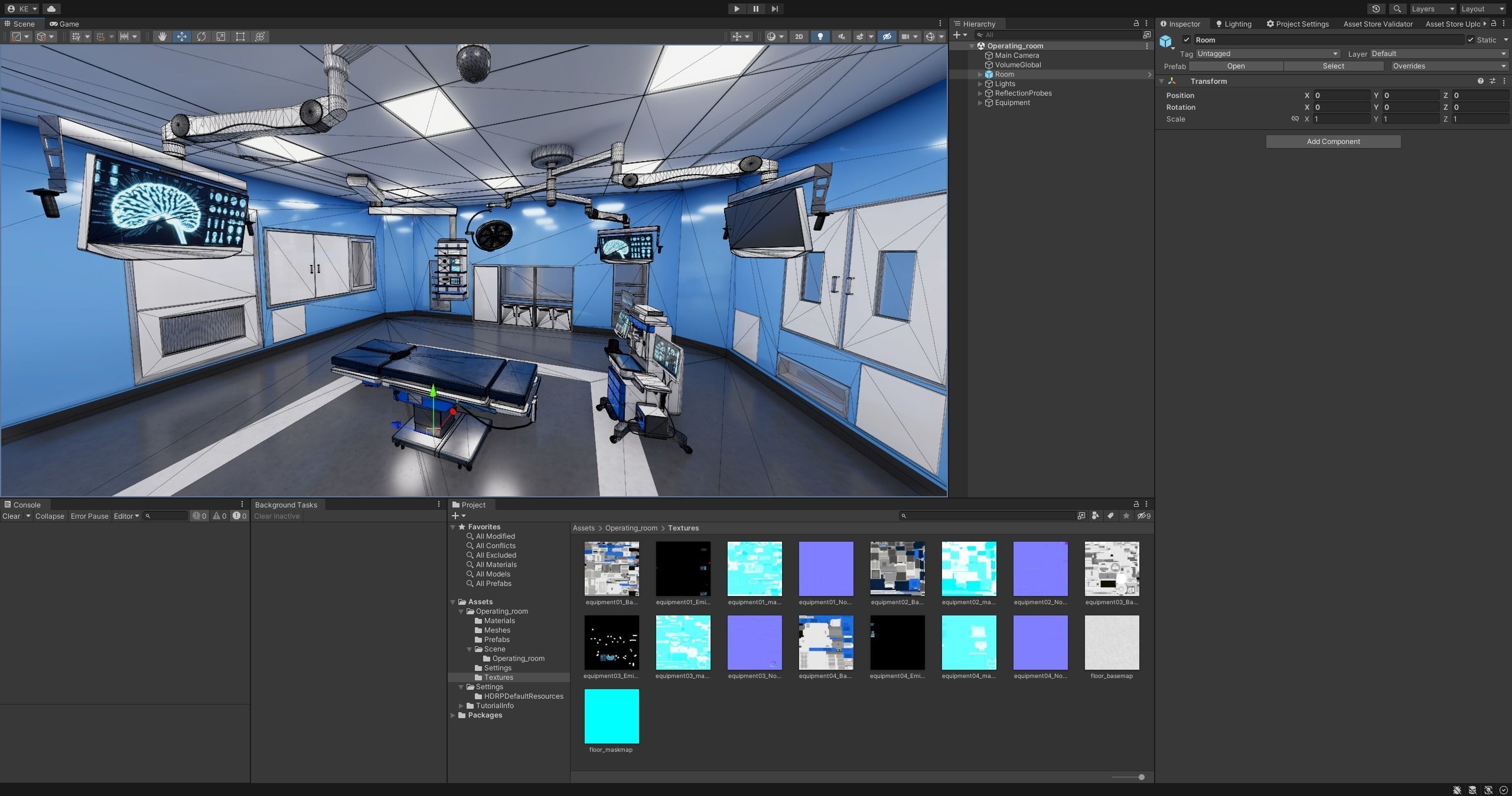 3D model Operating room with equipment Unity asset VR / AR / low-poly ...