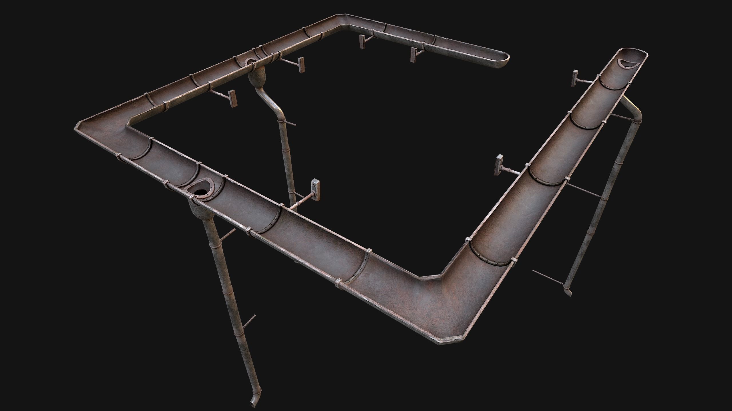 3D model Gutter System Medieval Roof VR / AR / low-poly | CGTrader