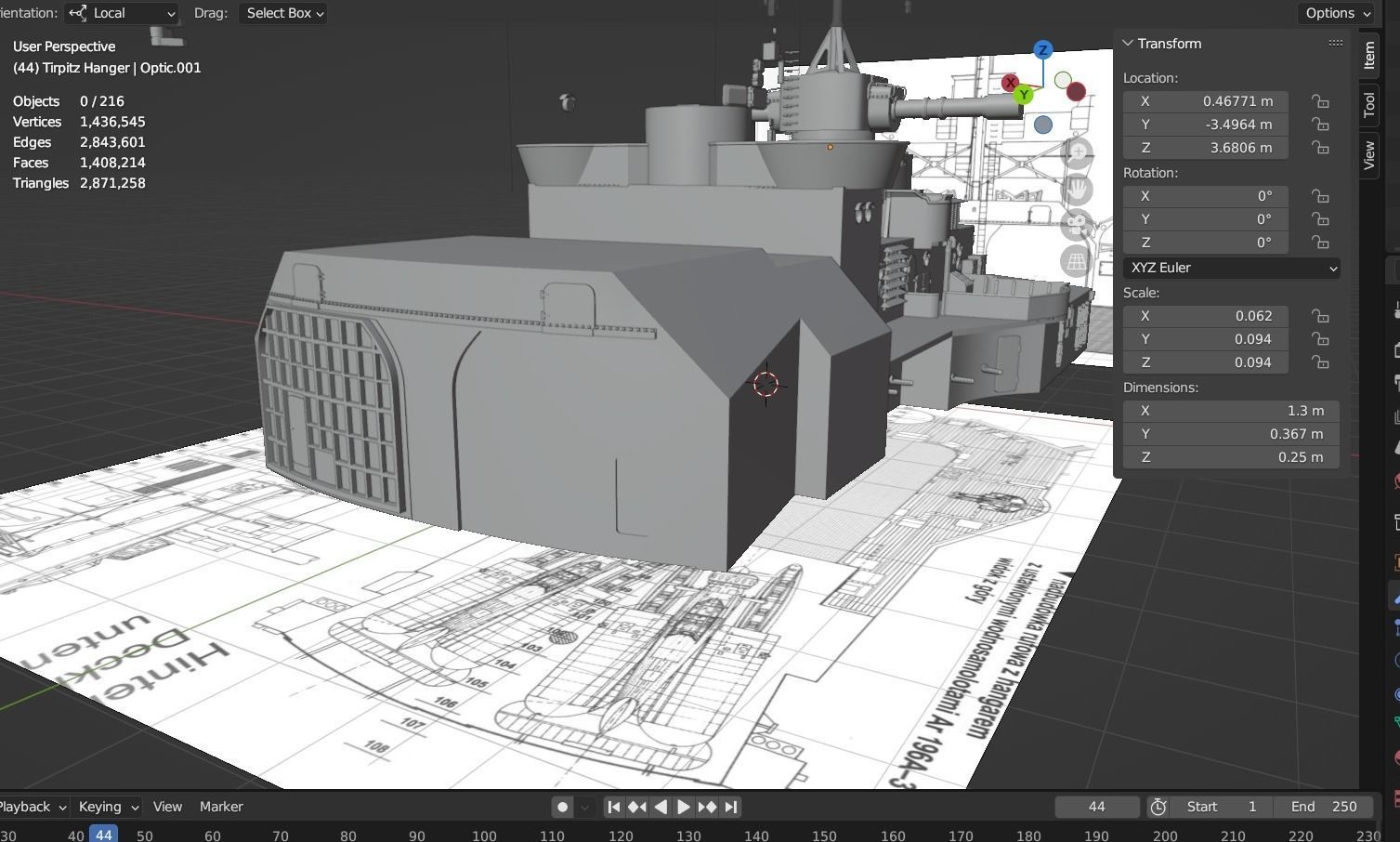 Tirpitz aft superstructure and hanger for 3d print 3D model 3D ...