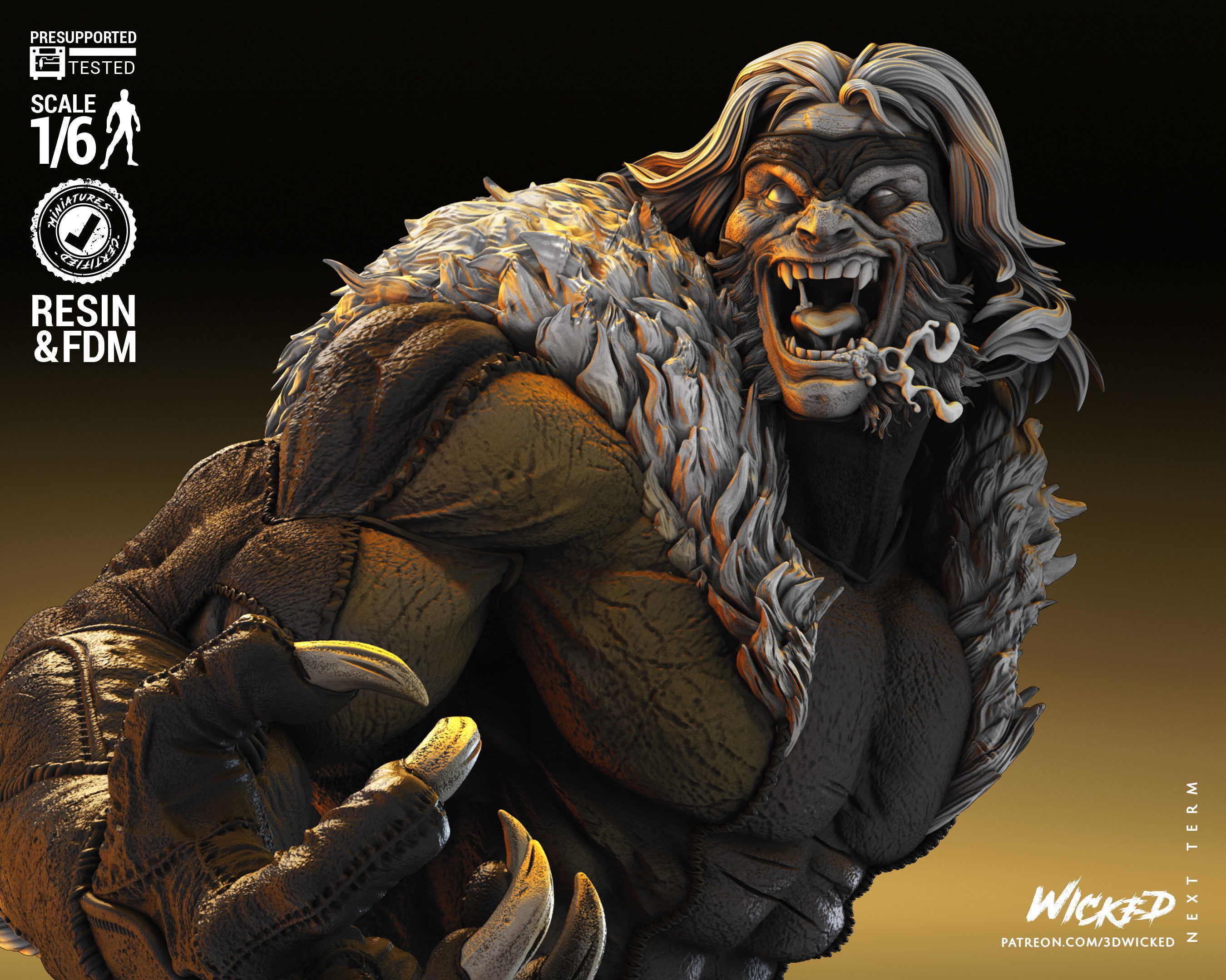 Wicked Marvel Sabretooth Sculpture Tested for 3D printing 3D model 3D ...