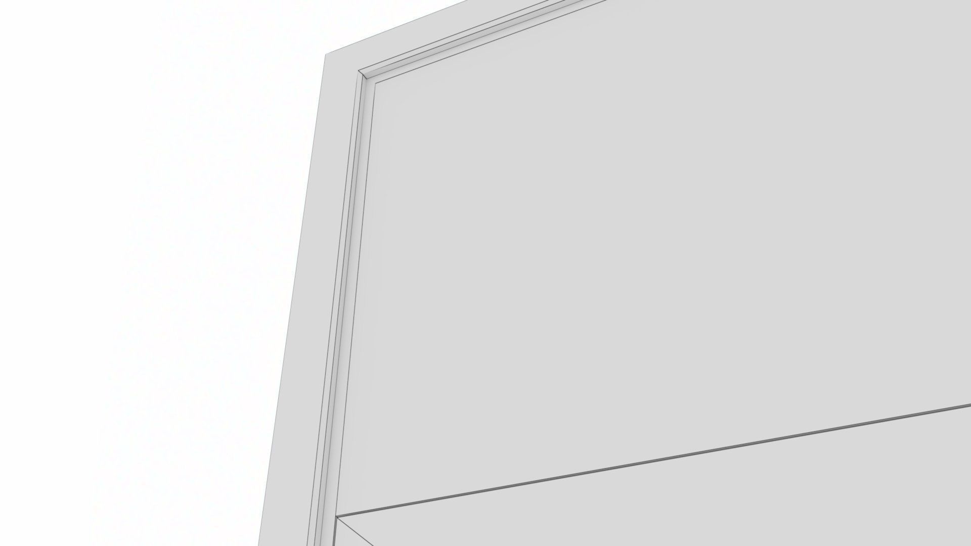 3D model Wooden Door with Frame and Vision Panel VR / AR / low-poly ...