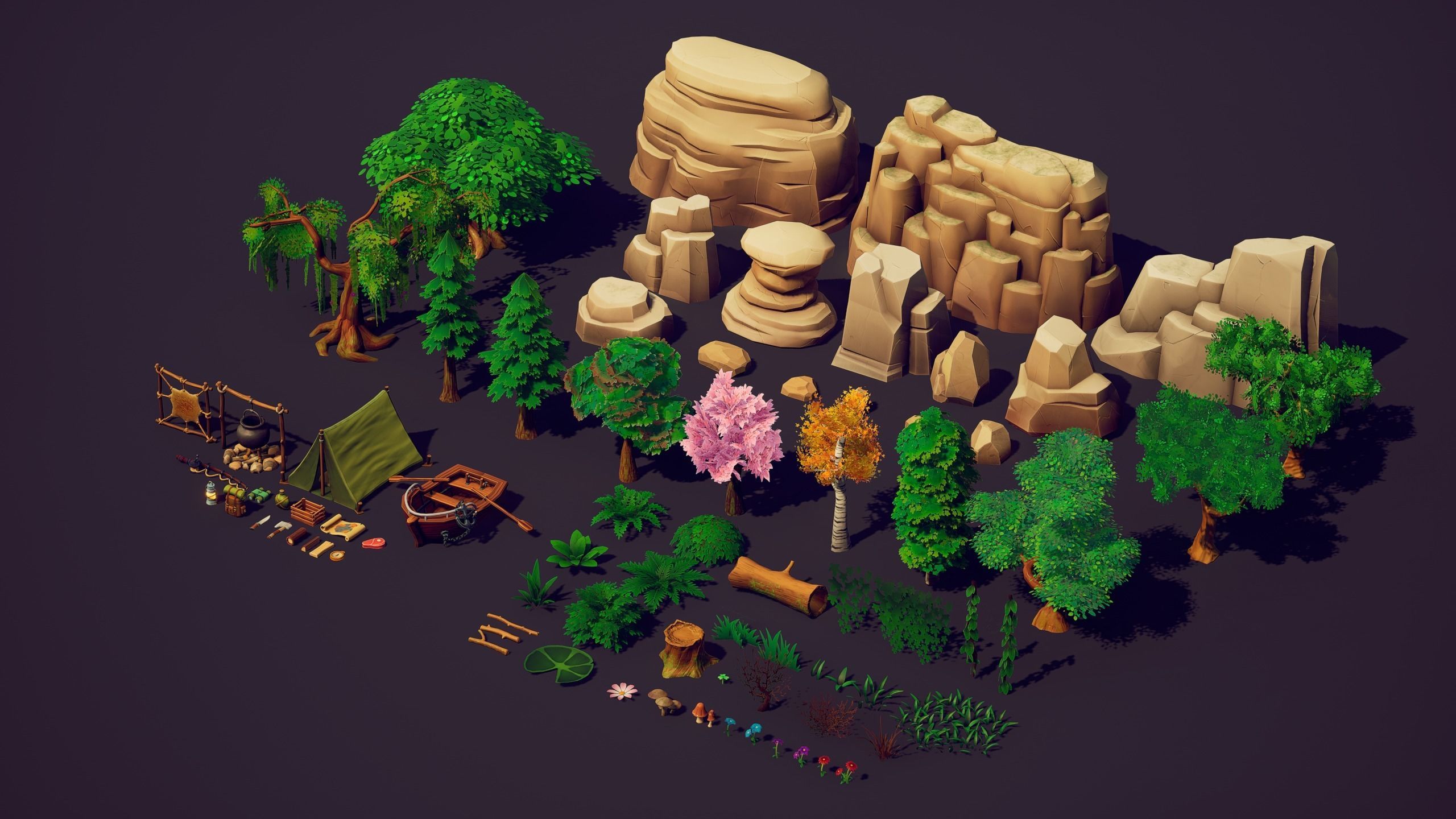 3D model Emberlight - Stylized Camp Pack VR / AR / low-poly | CGTrader