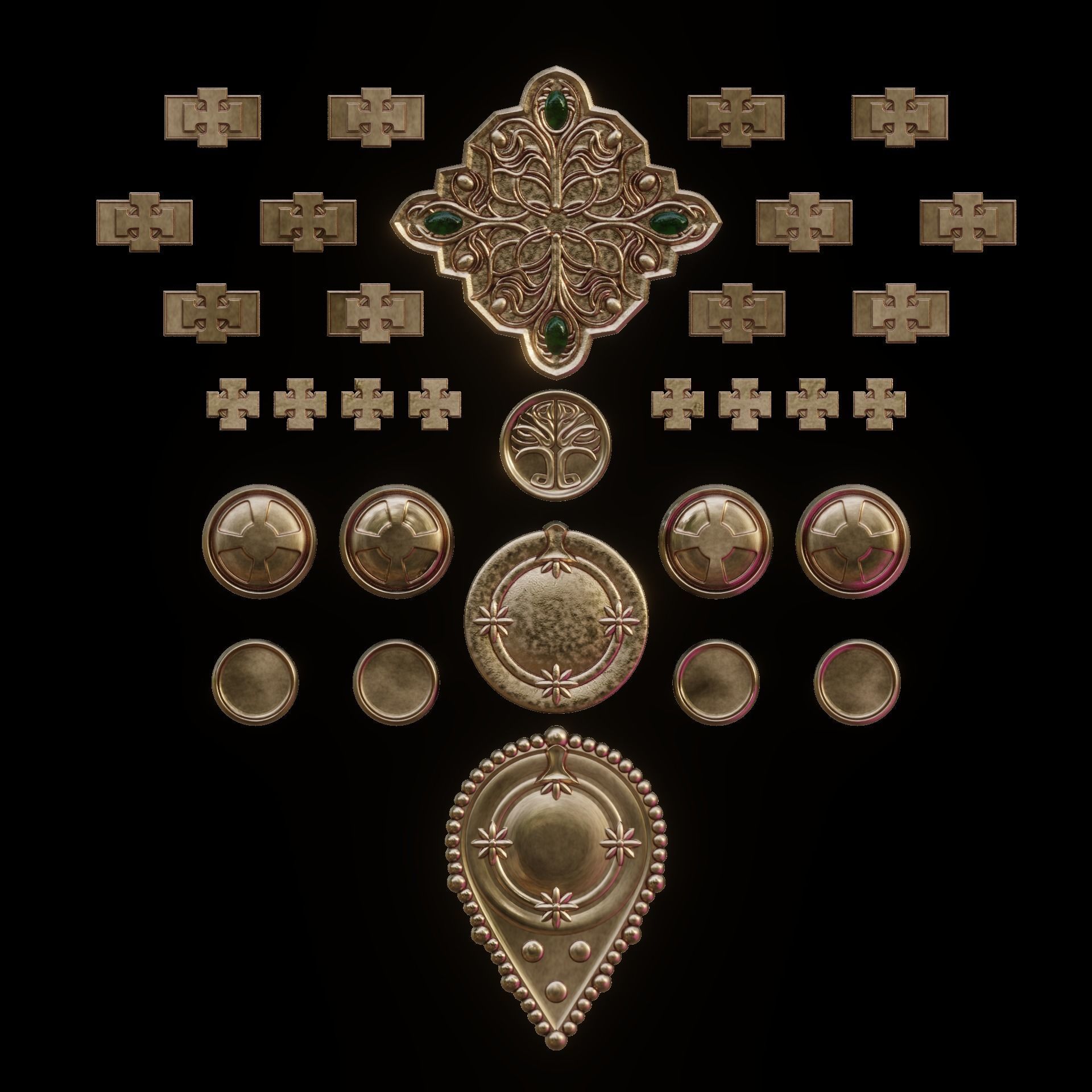 Jaheira Accessories Cosplay Set Baldurs Gate 3 3D model 3D printable ...