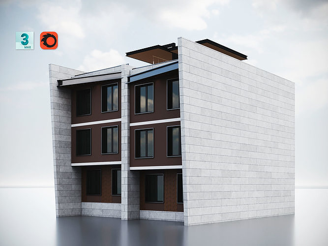 Modern Residential Building 017 3D model | CGTrader