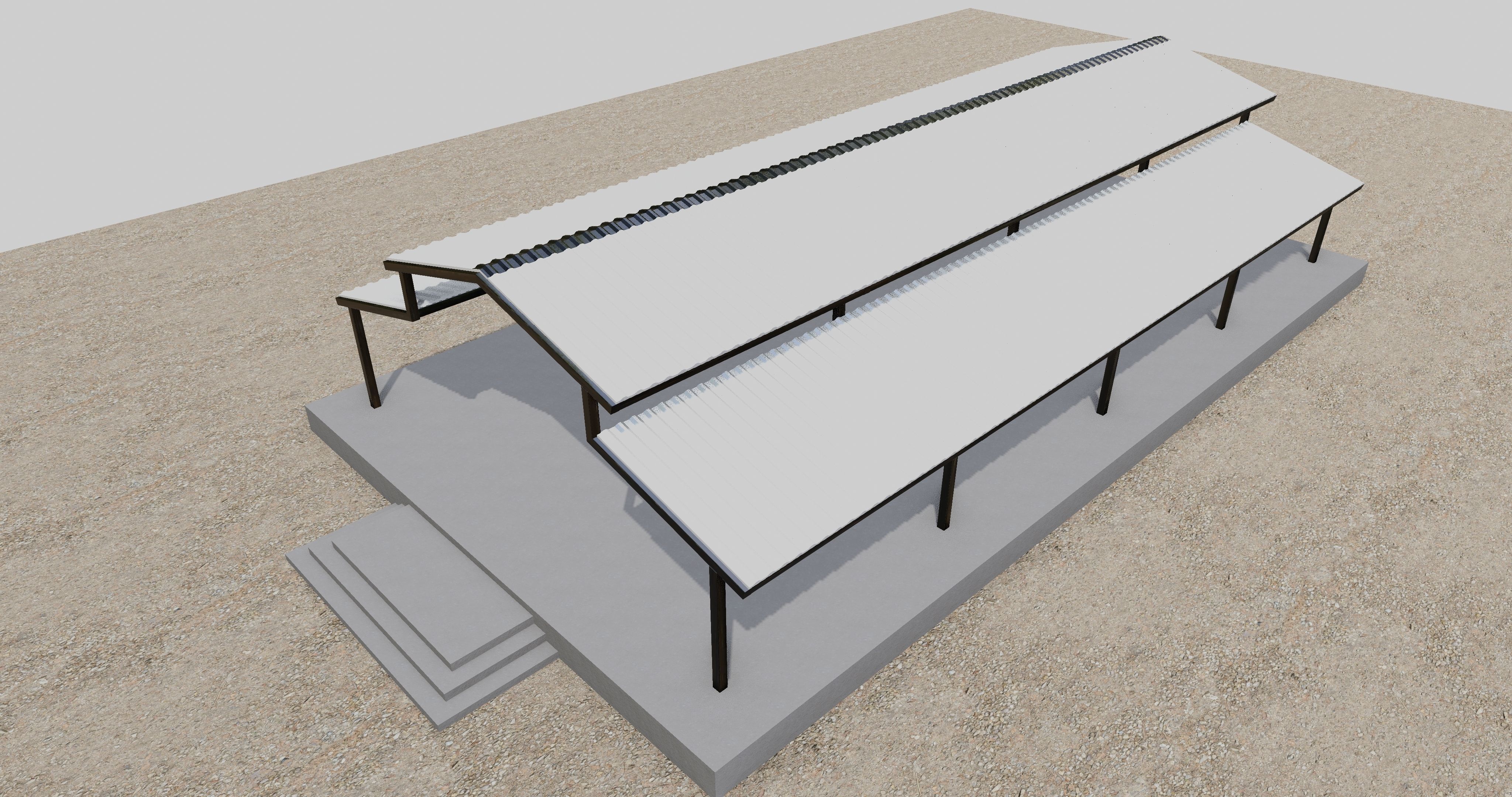 Steel Structure Warehouse - Type-5 3D model | CGTrader