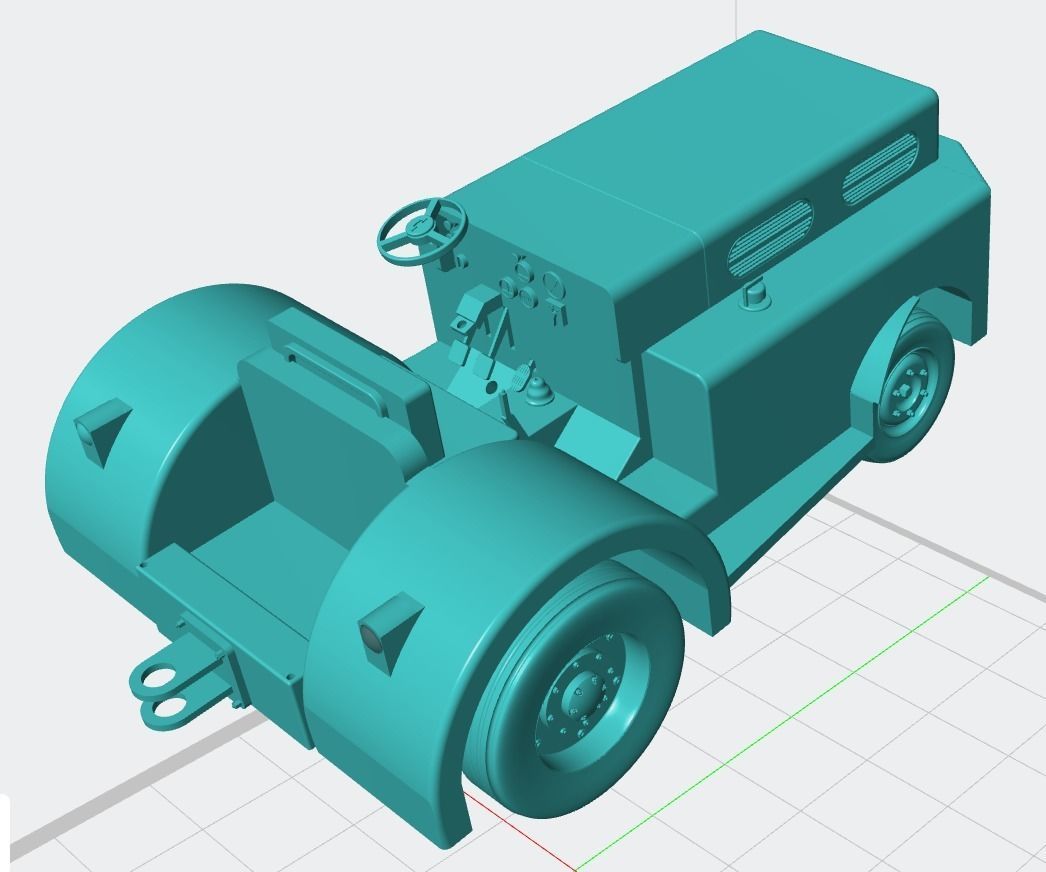 1950 Clarktor style aircraft tow tractor for 3D resin printing 3D model ...