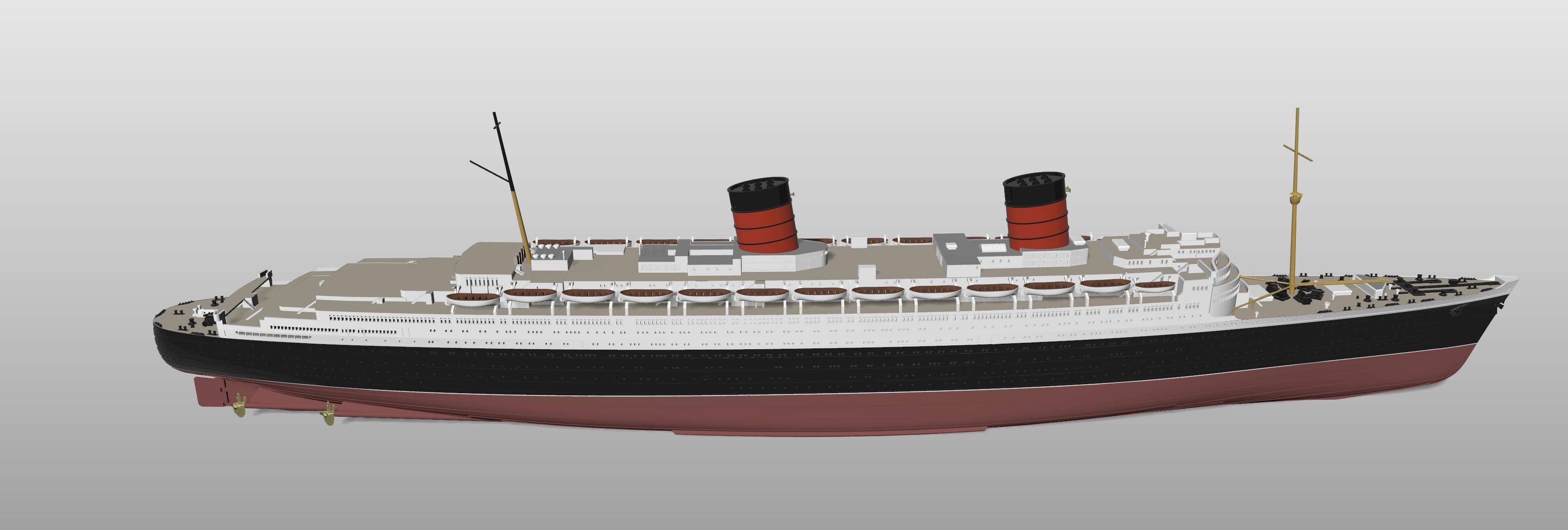 original RMS Queen Elizabeth ocean liner 3D print ready model 3D model ...