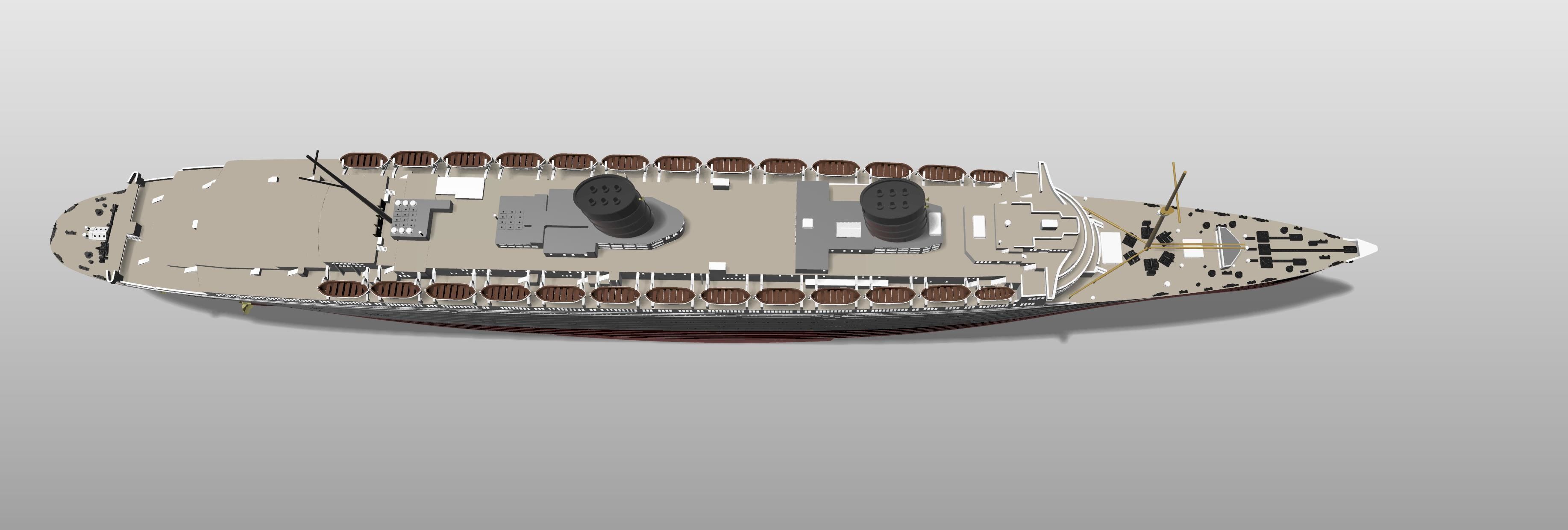 original RMS Queen Elizabeth ocean liner 3D print ready model 3D model ...