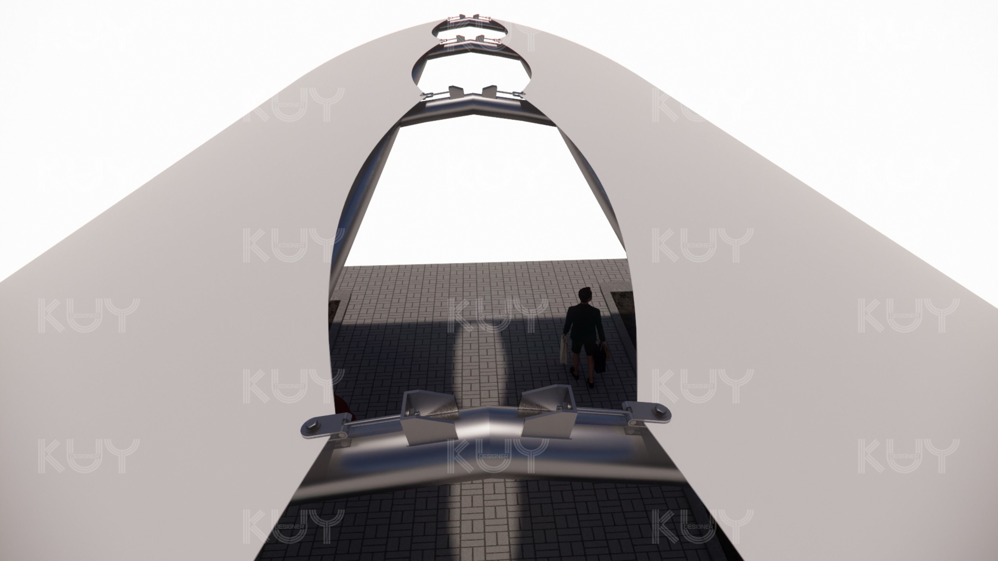 3D model Roof structure for car parking and walkways 2 VR / AR / low-poly | CGTrader