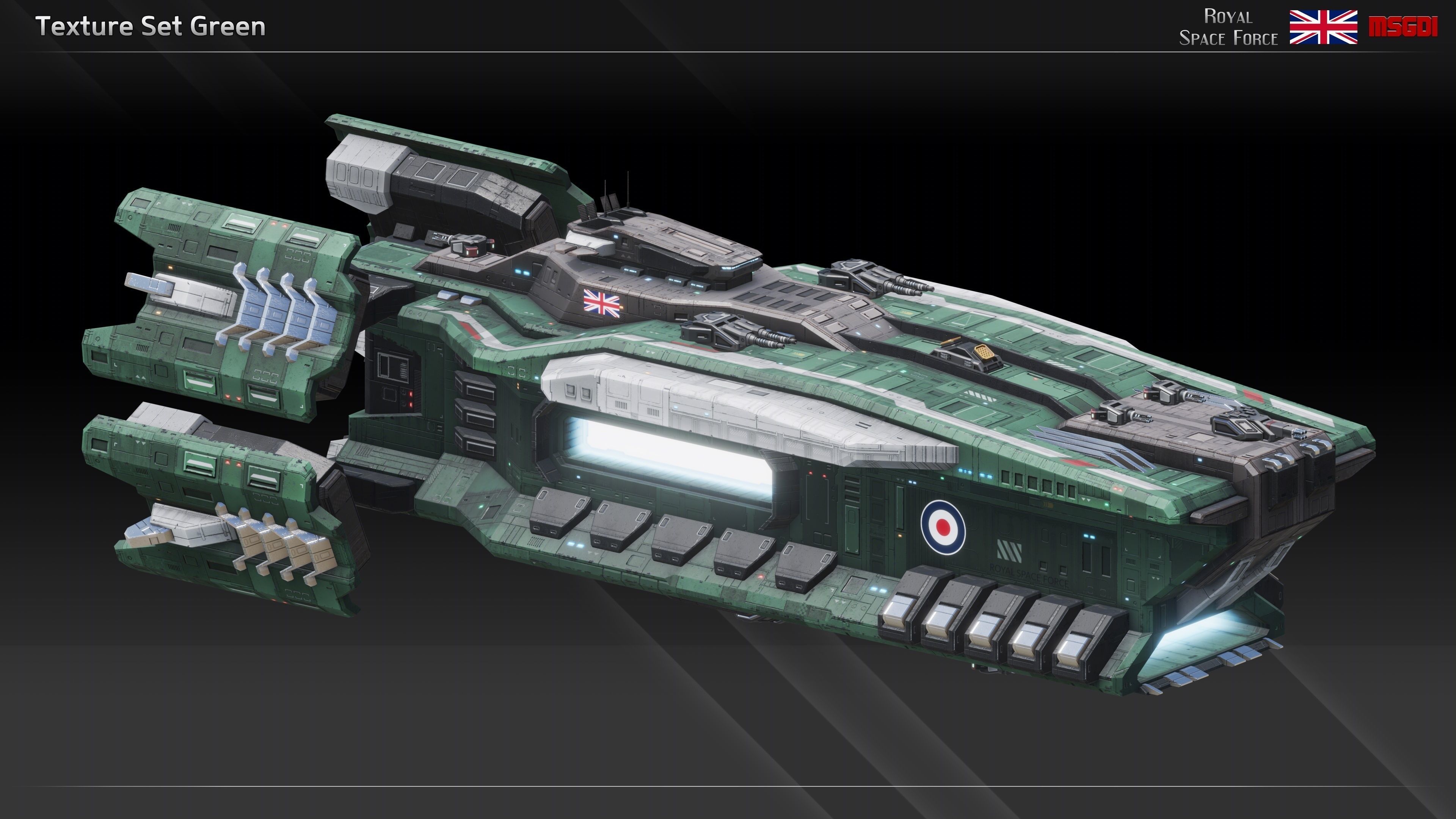 3D model RSF Spaceship Somerset Class Destroyer VR / AR / low-poly ...