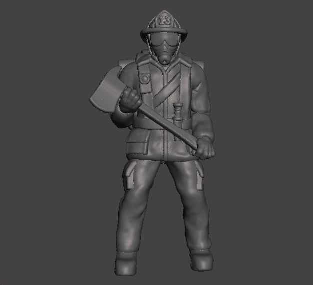FIREMAN WITH AXE MINIATURE MODEL FIGURE FOR GAMES DND RPG 3D model 3D ...