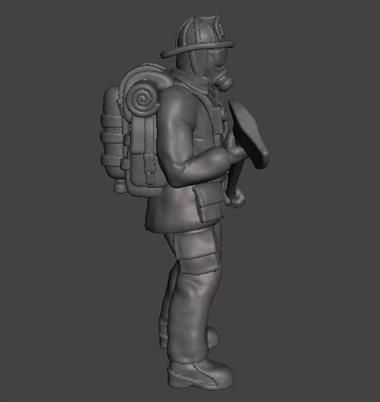 FIREMAN WITH AXE MINIATURE MODEL FIGURE FOR GAMES DND RPG 3D model 3D ...
