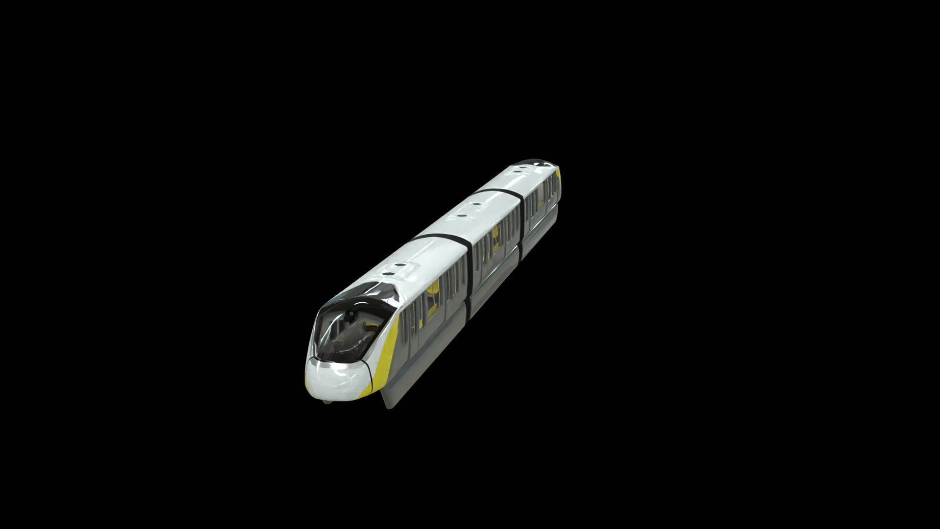 3D model Alstom Innova monorail train VR / AR / low-poly | CGTrader
