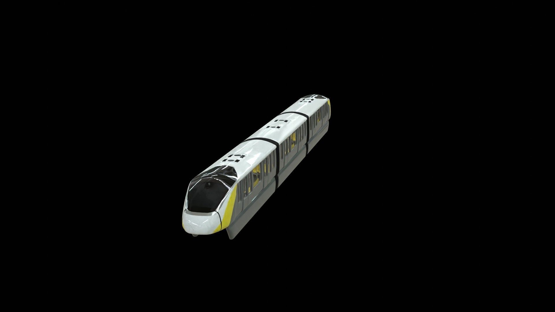 3D model Alstom Innova monorail train VR / AR / low-poly | CGTrader