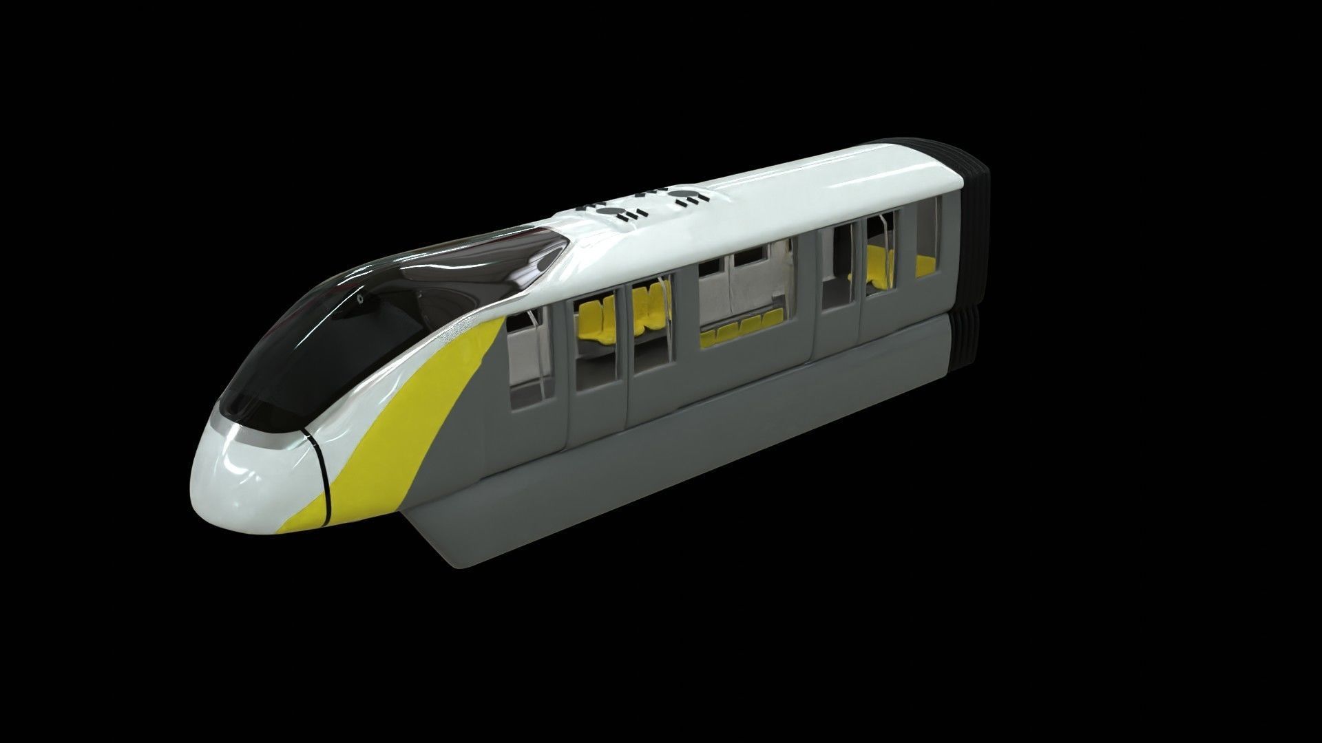 3D model Alstom Innova monorail train VR / AR / low-poly | CGTrader