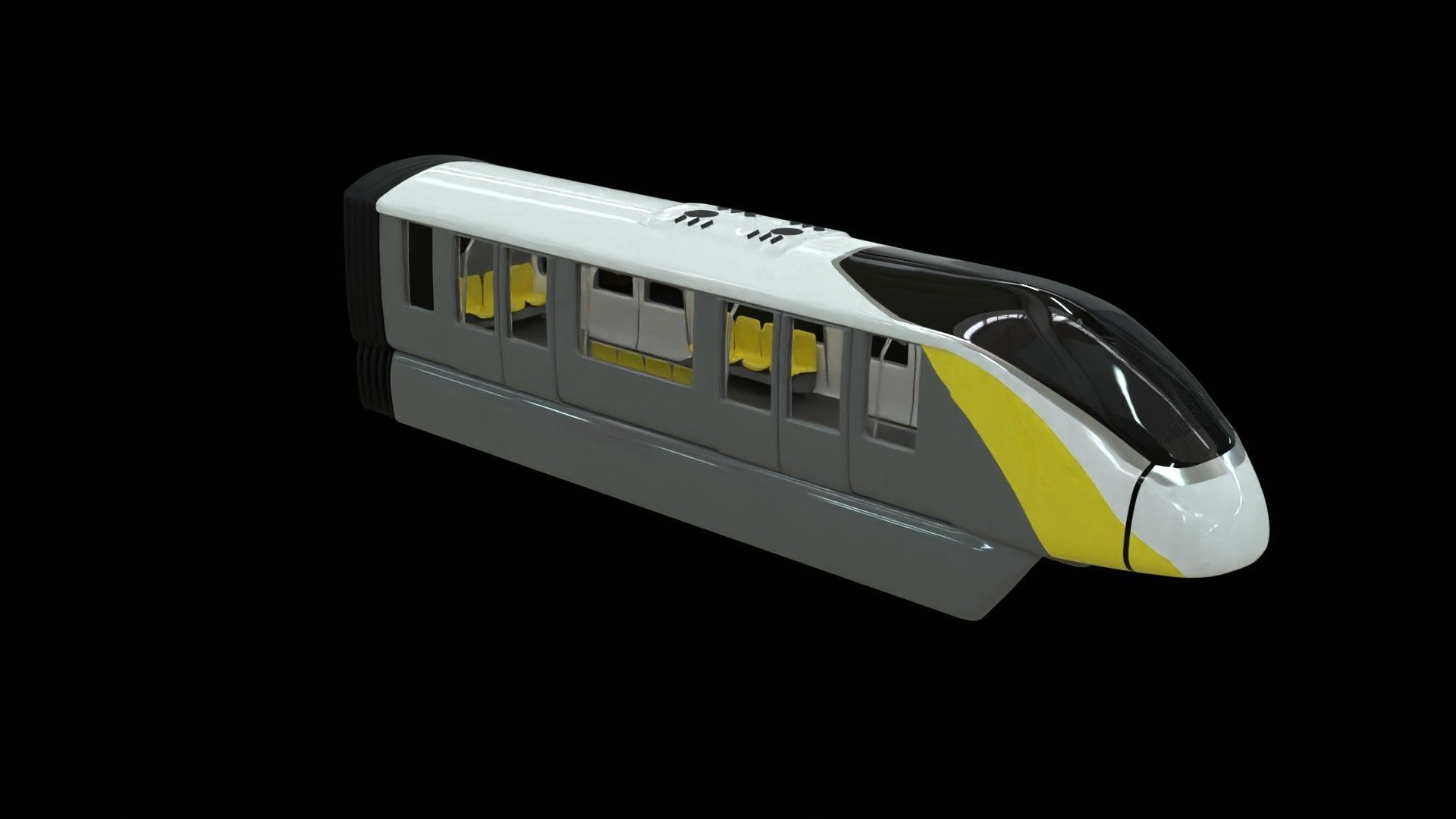 3D model Alstom Innova monorail train VR / AR / low-poly | CGTrader