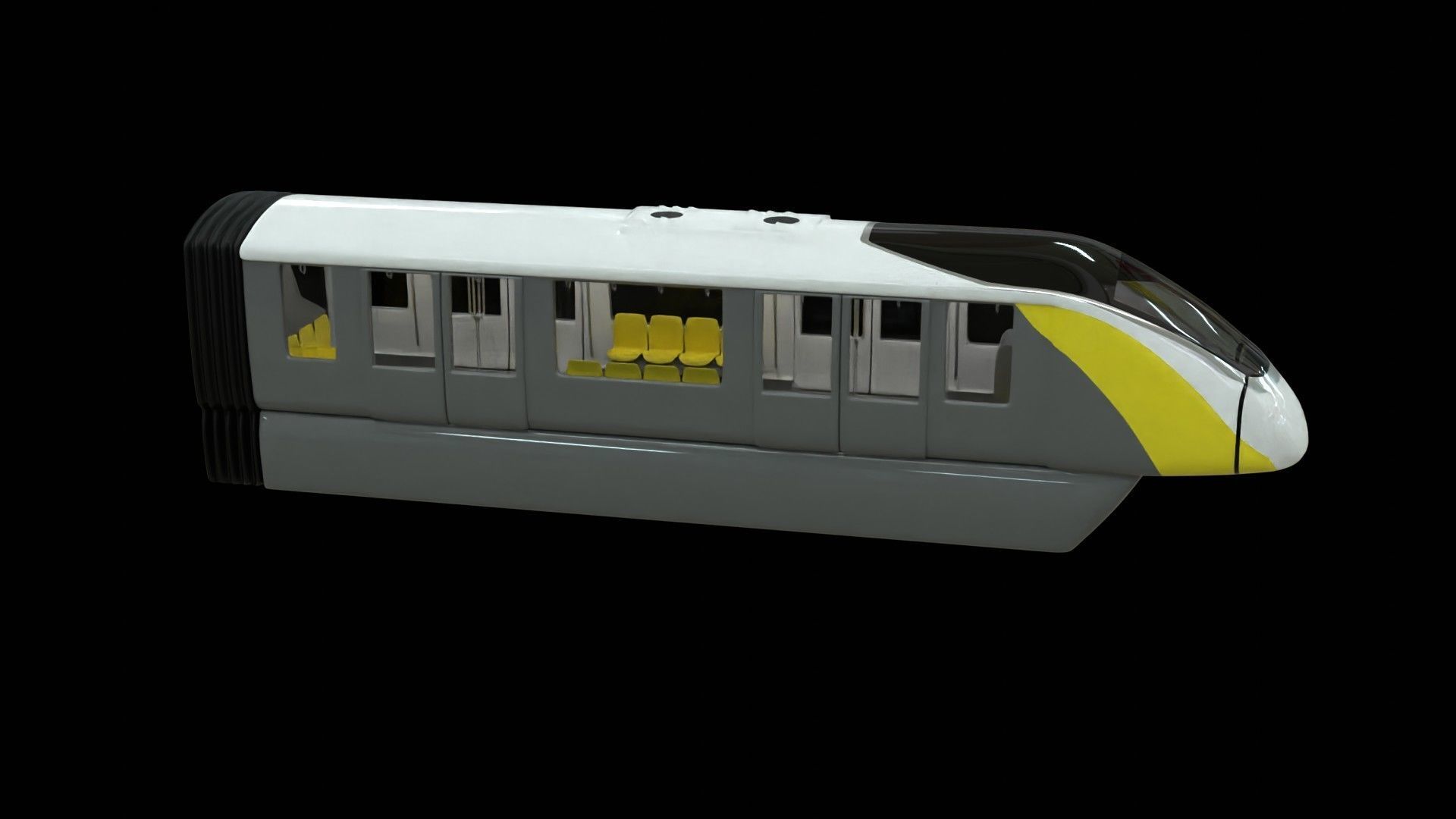 3D model Alstom Innova monorail train VR / AR / low-poly | CGTrader
