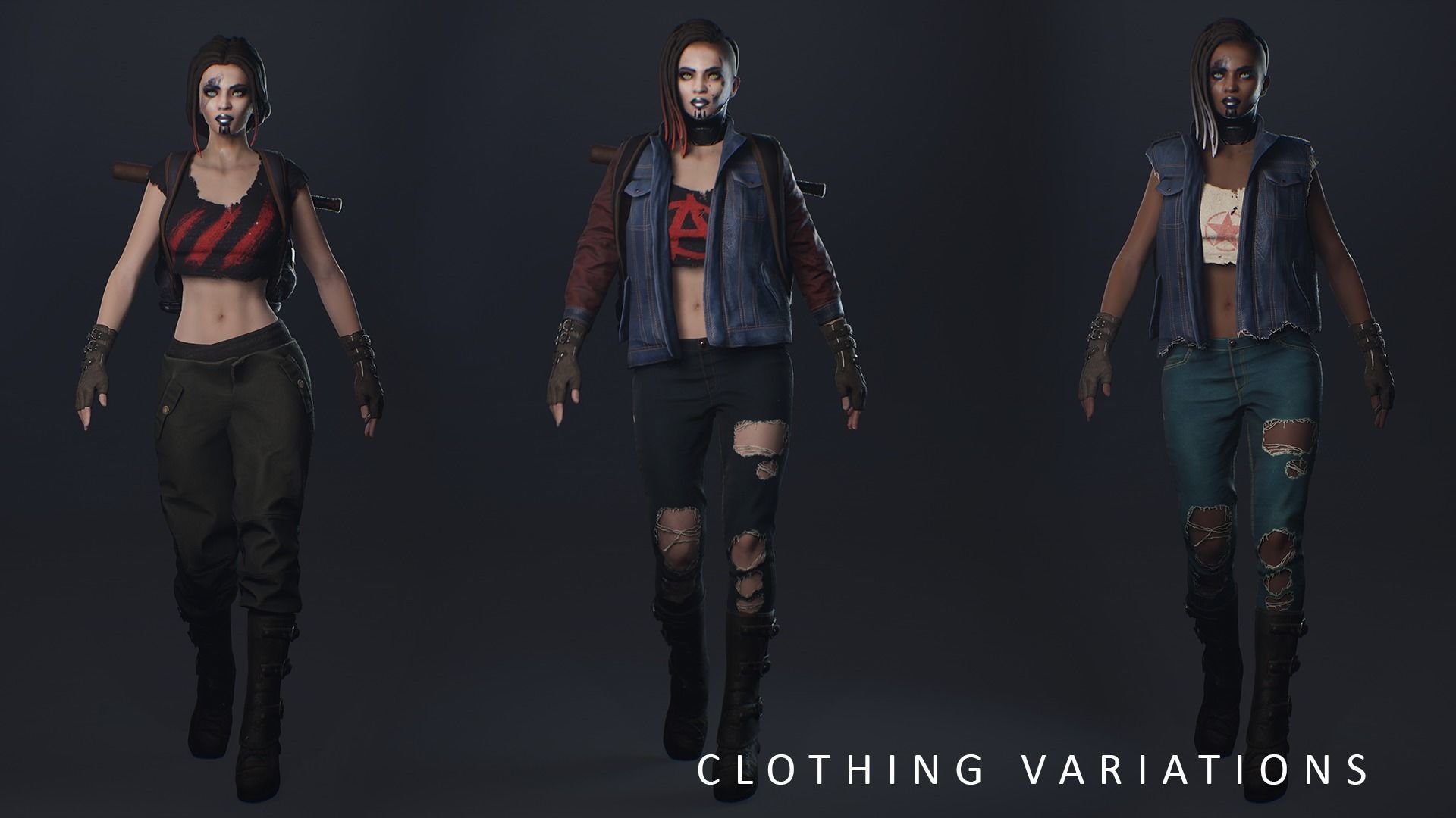 3D model Survival Post-apocalyptic Girl VR / AR / low-poly | CGTrader