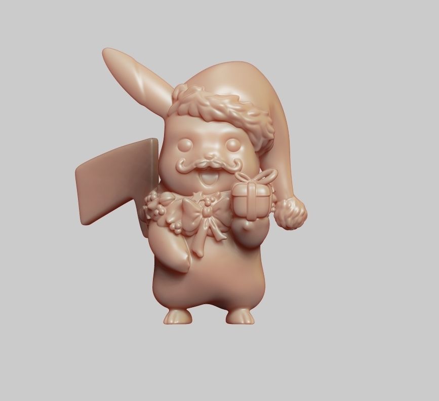 Pikachu 01 Christmas 3d print Stl Pokemon 3D print model 3D model 3D ...