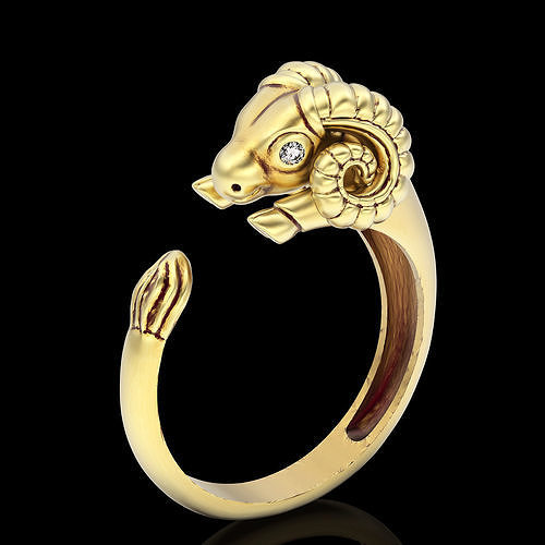 sheep ring silver gold jewelry 3d printable model 3D model 3D printable ...