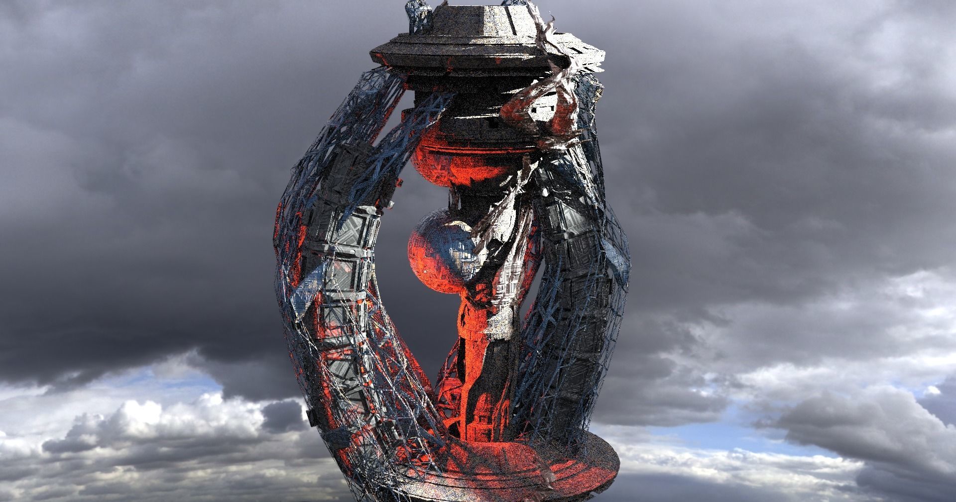 3D model Hive terraformed city Alien Tower VR / AR / low-poly | CGTrader