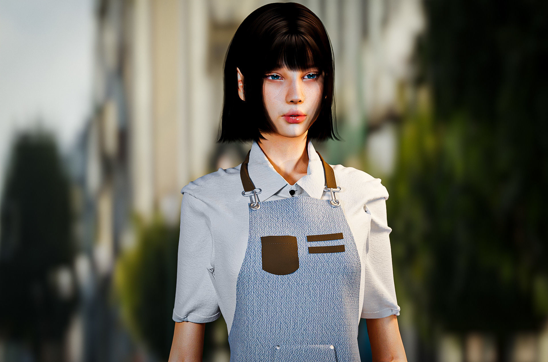 3D model Waitress Girl - Game Ready VR / AR / low-poly | CGTrader