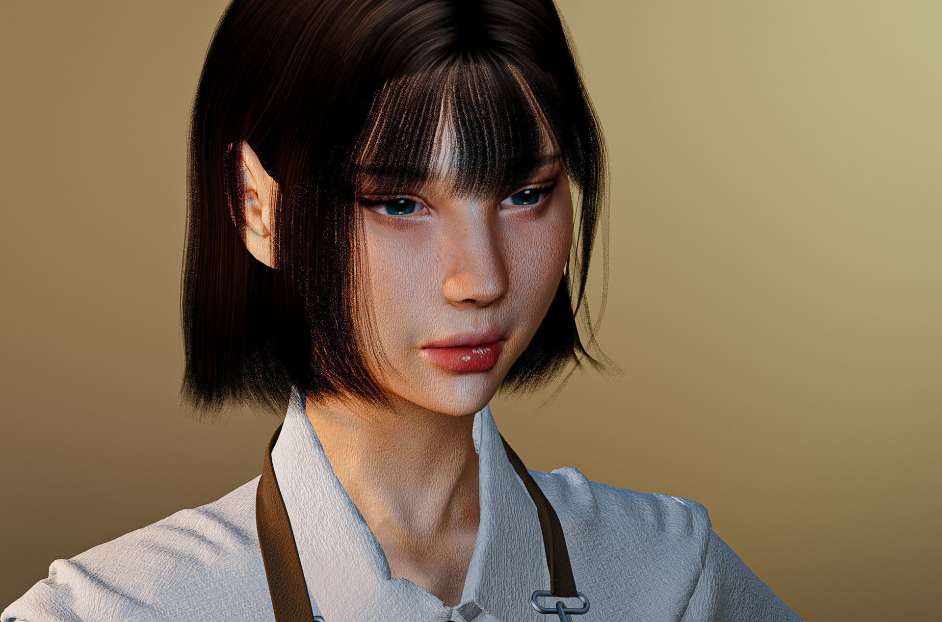 3D model Waitress Girl - Game Ready VR / AR / low-poly | CGTrader