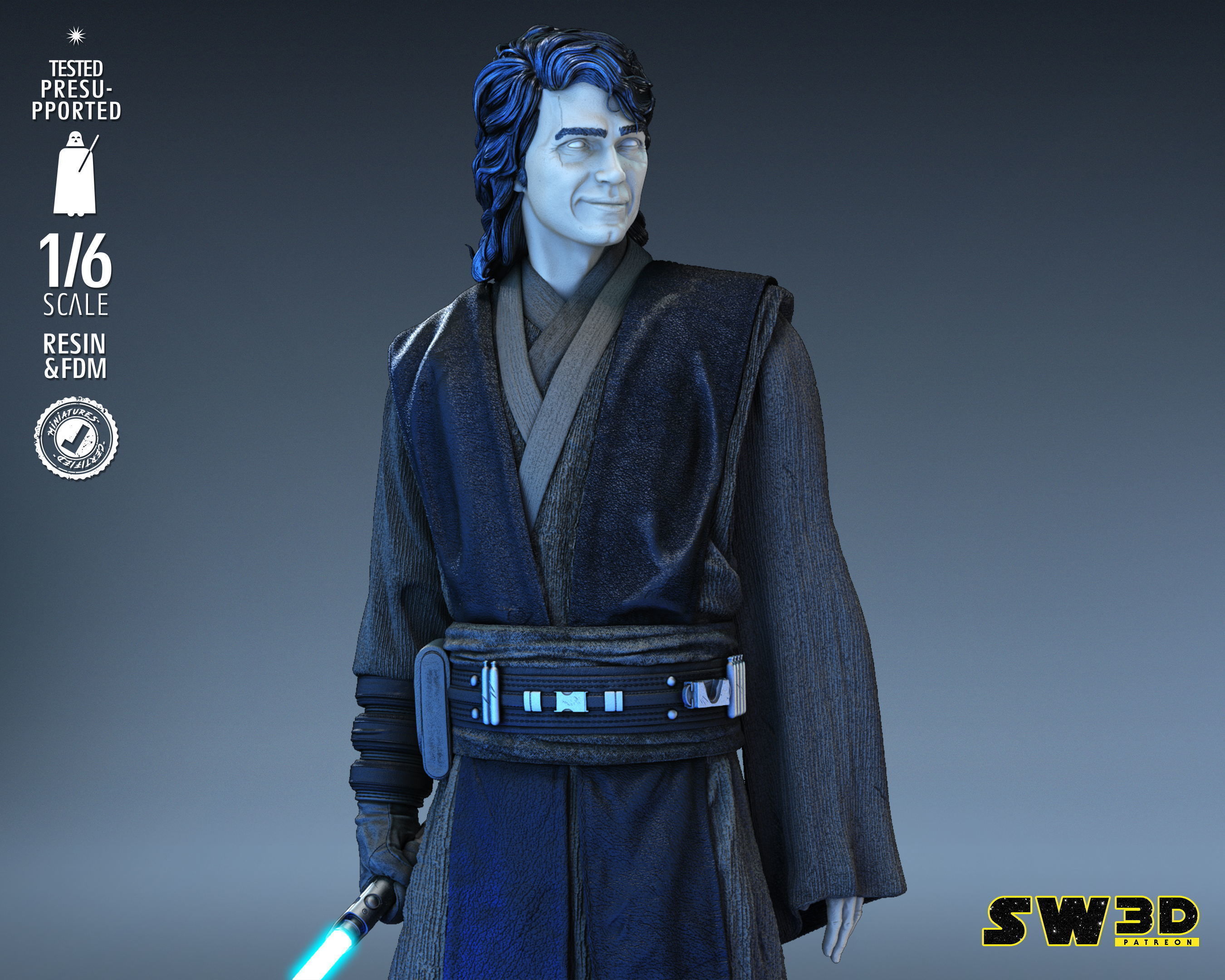 STAR WARS Anakin Skywalker Sculpture Tested for 3D printing 3D model 3D ...