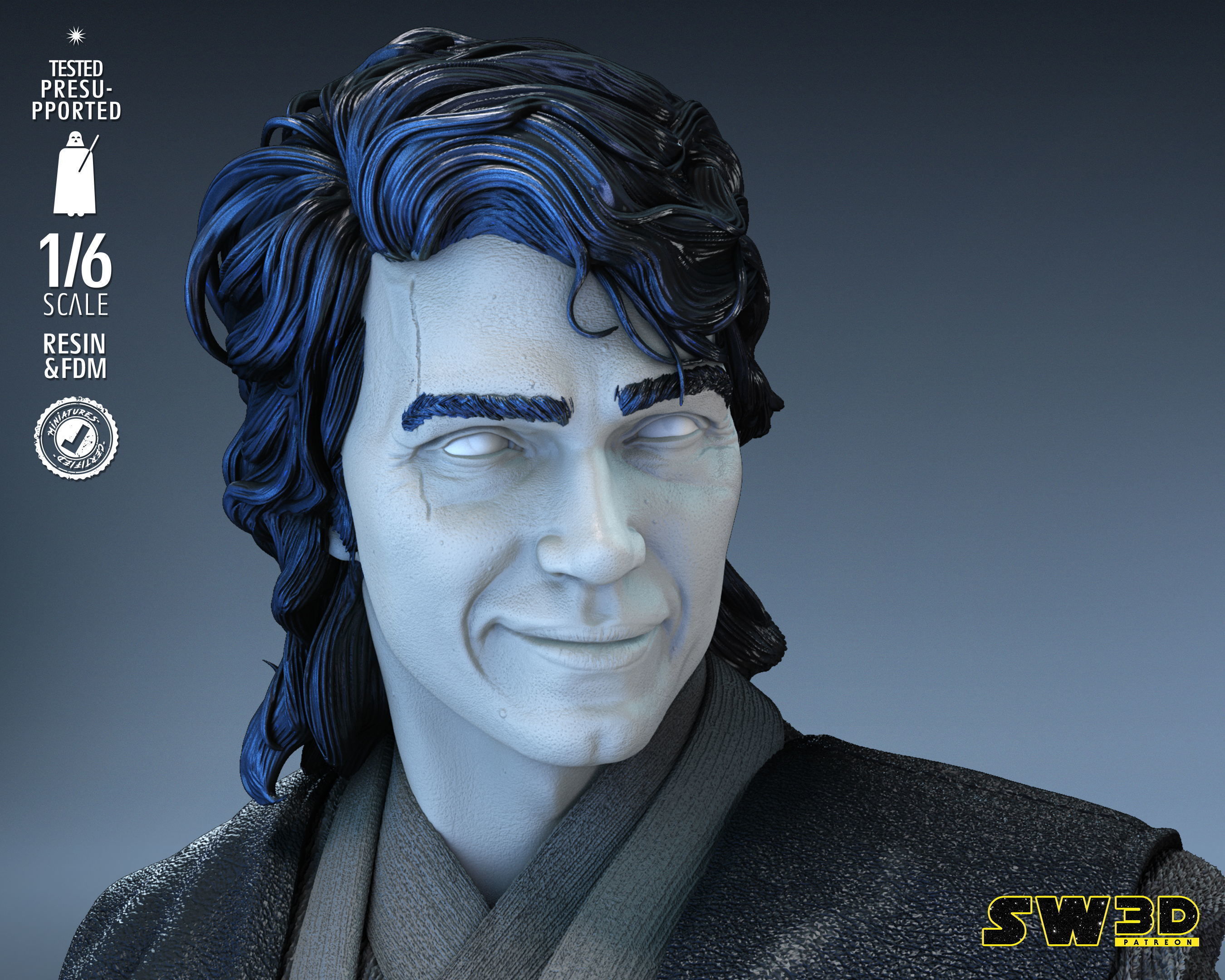 STAR WARS Anakin Skywalker Sculpture Tested for 3D printing 3D model 3D ...