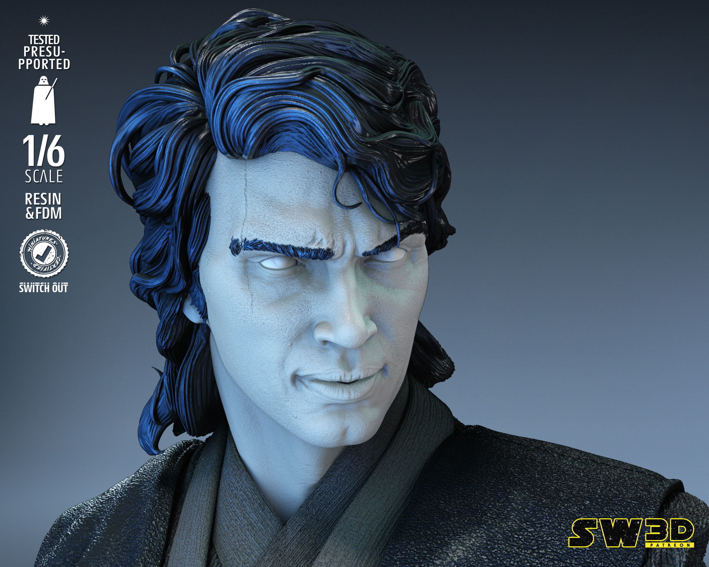 STAR WARS Anakin Skywalker Sculpture Tested for 3D printing 3D model 3D ...