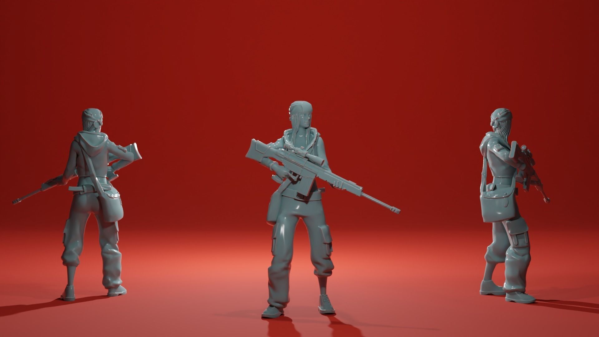 Militia Marksman Lady - Female Sniper Squad 3D model 3D printable ...