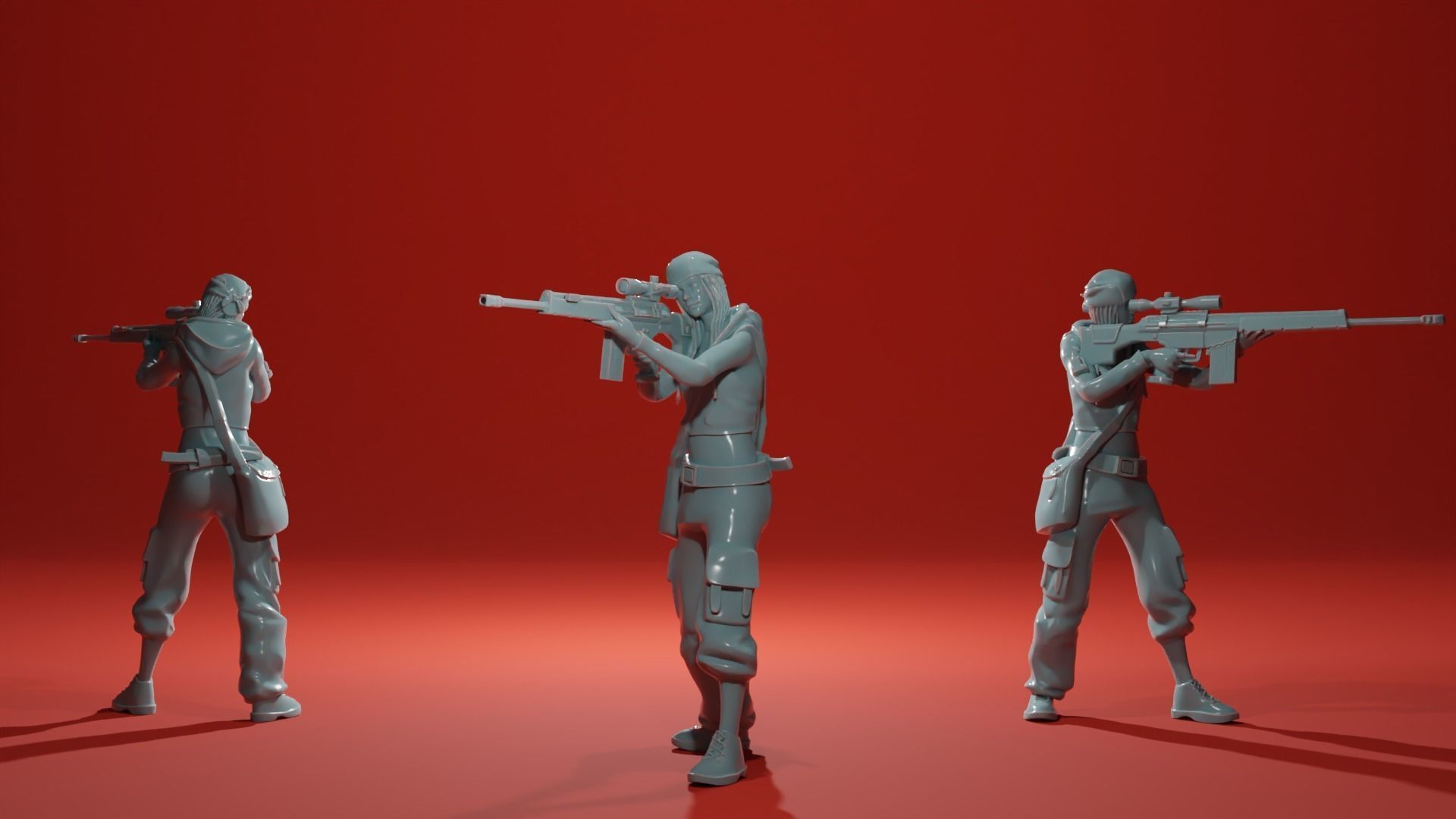 Militia Marksman Lady - Female Sniper Squad 3D model 3D printable ...