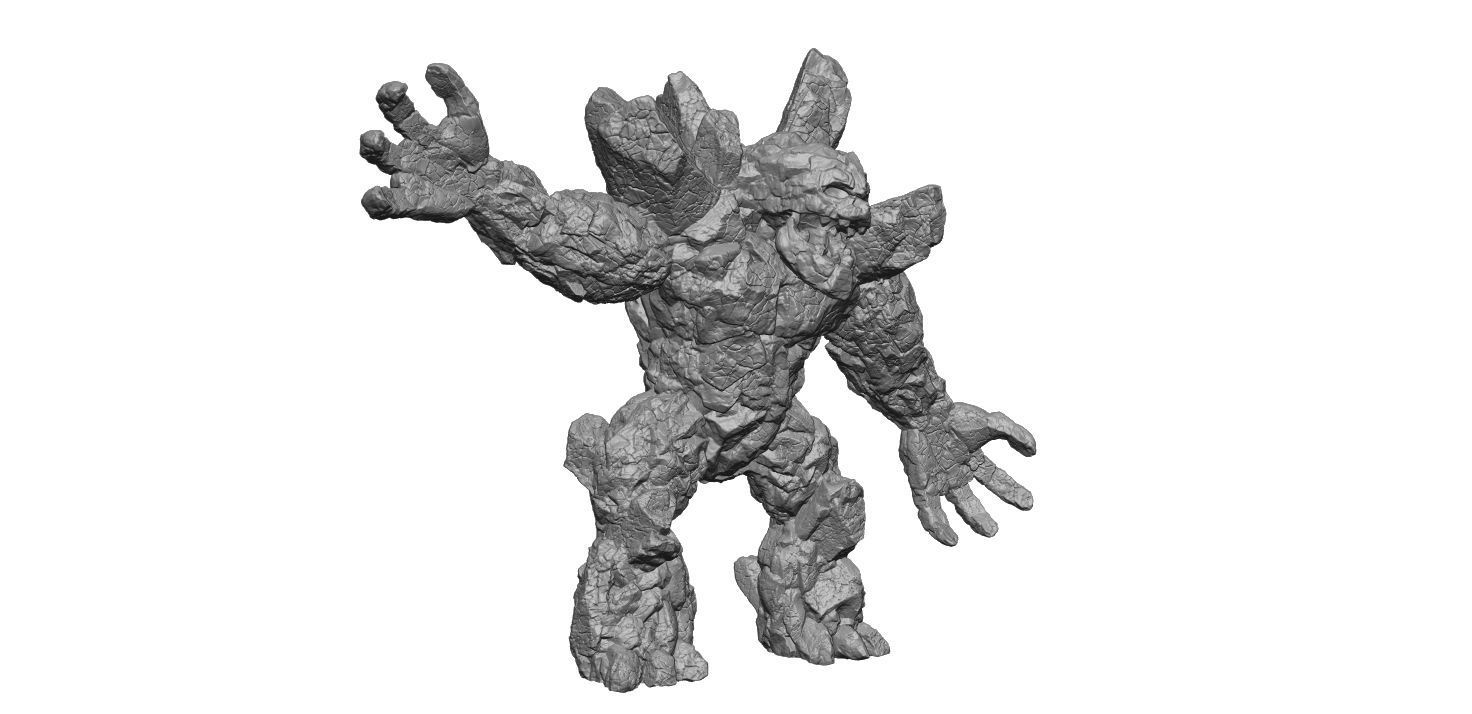 Stone Golem Attack 3D model 3D printable | CGTrader