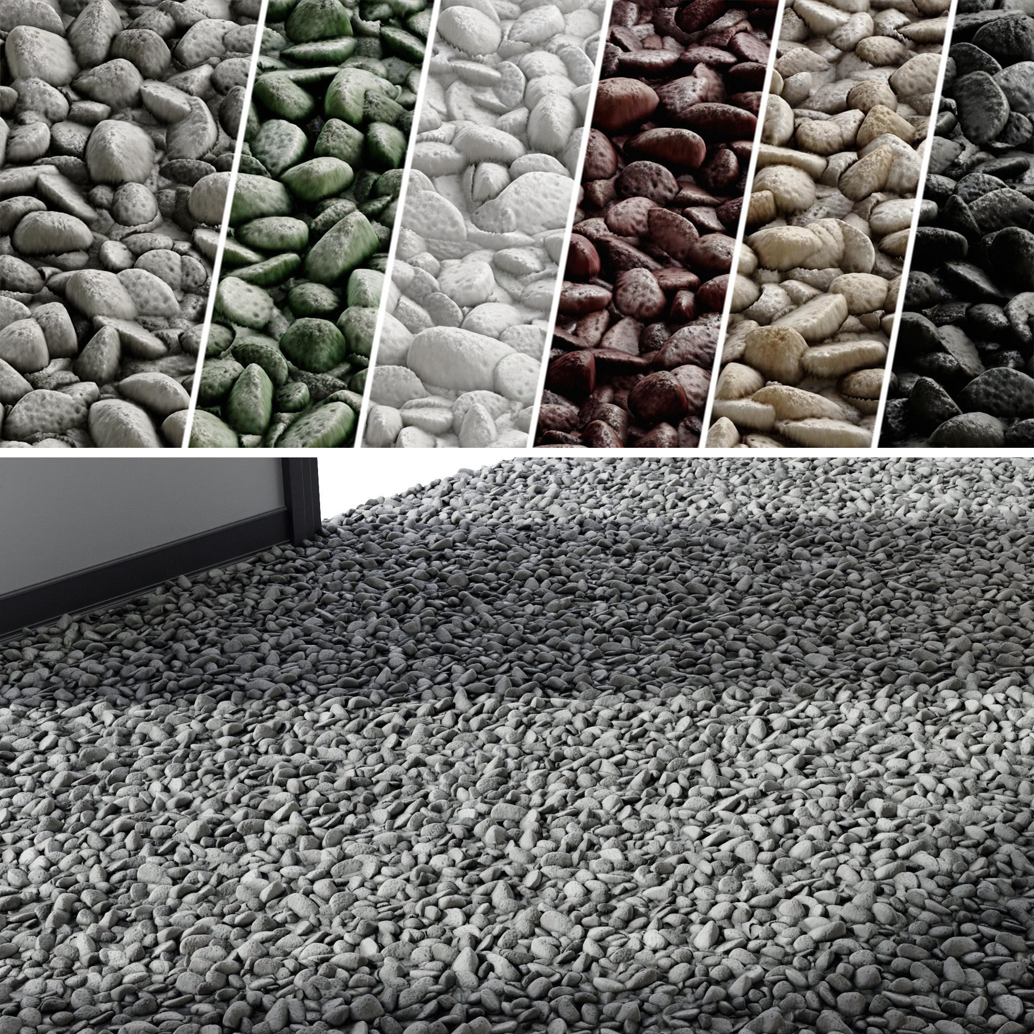 3D model PBR Gravel 02 - 4k - PNG - Seamless - SBSAR VR / AR / low-poly ...