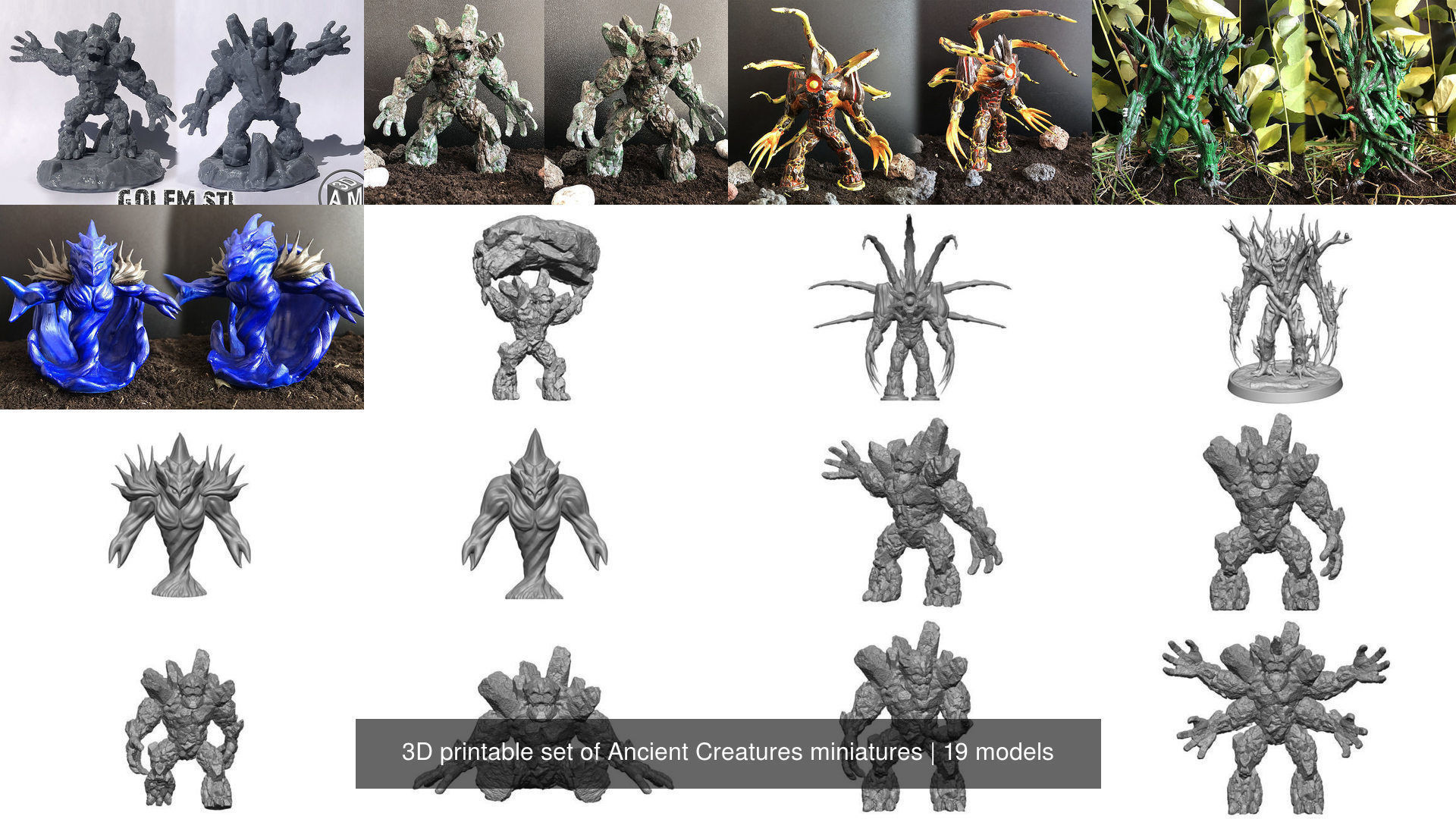3D printable set of Ancient Creatures miniatures 3D Model Collection 3D ...
