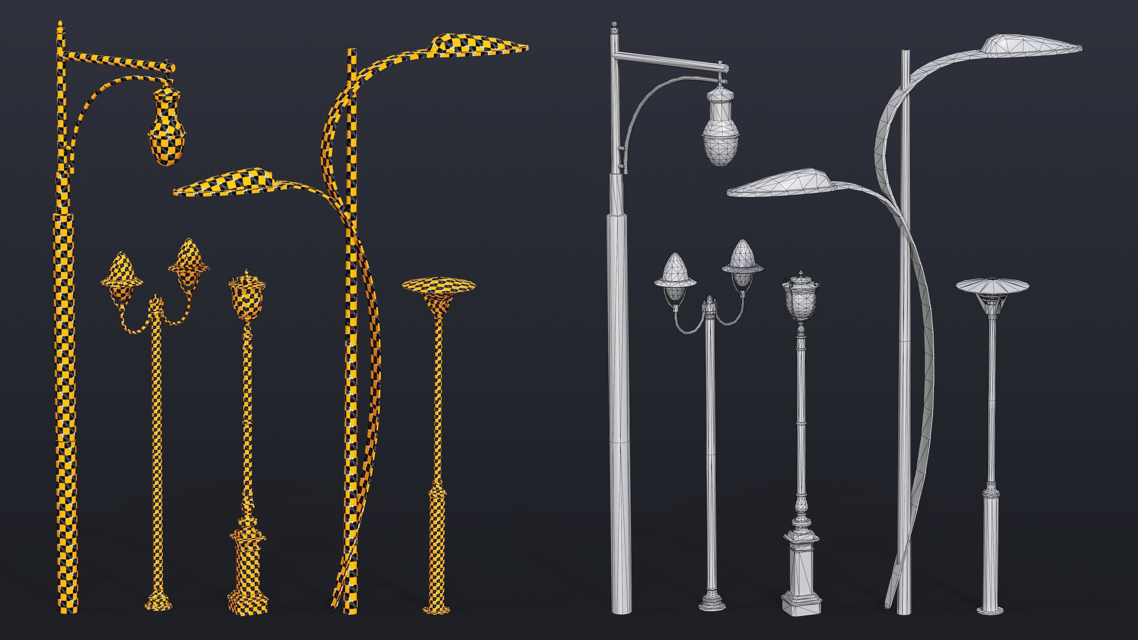 3D model 25 Low Poly Street Props Vol01 VR / AR / low-poly | CGTrader