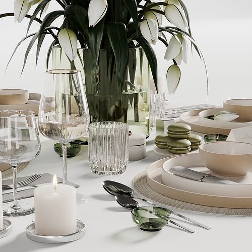 Tableware set 19 3D model | CGTrader