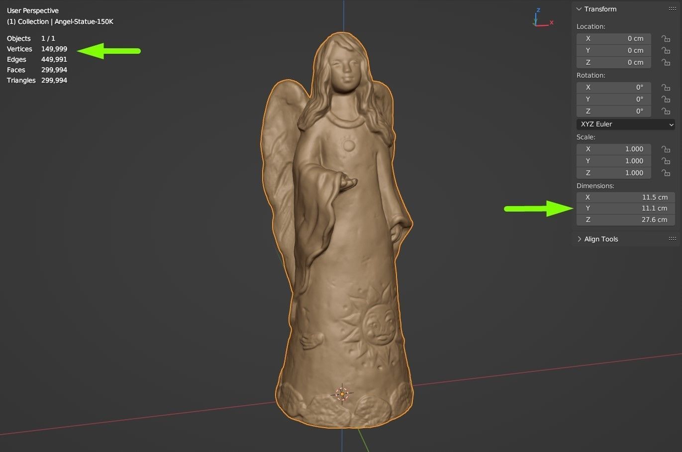 Angel Statue - STL printable 3D model 3D printable | CGTrader